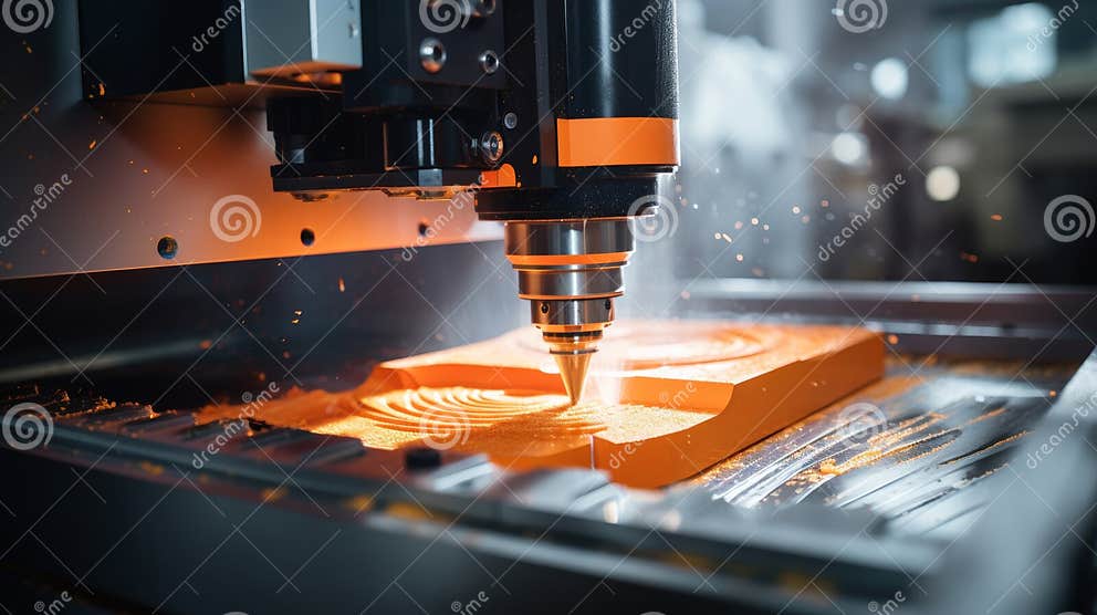 Cnc Machine Crafting Intricate Object from Composite Material ...