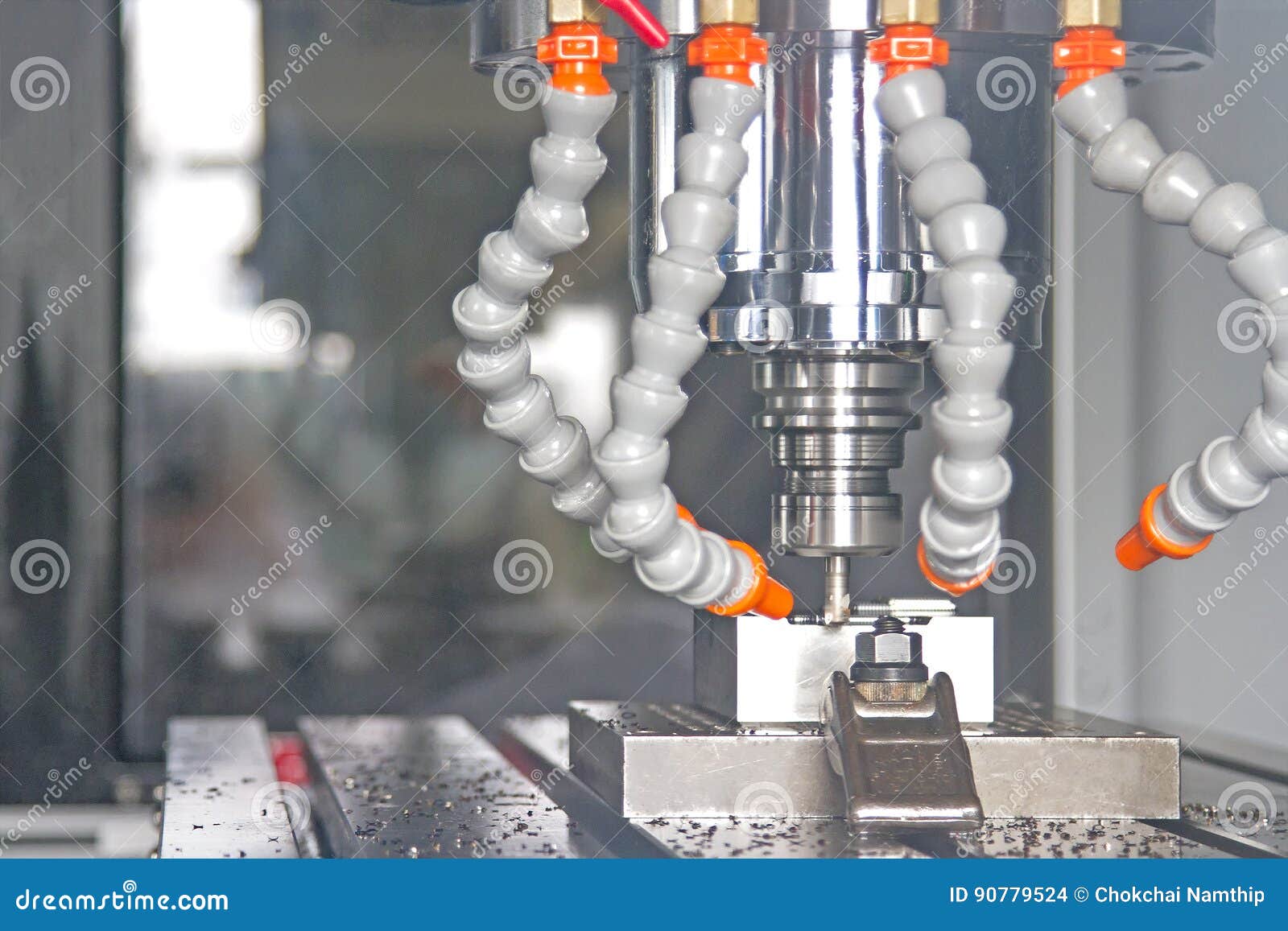 CNC Machine Cutting Motion in Work Stock Photo - Image of lathe ...