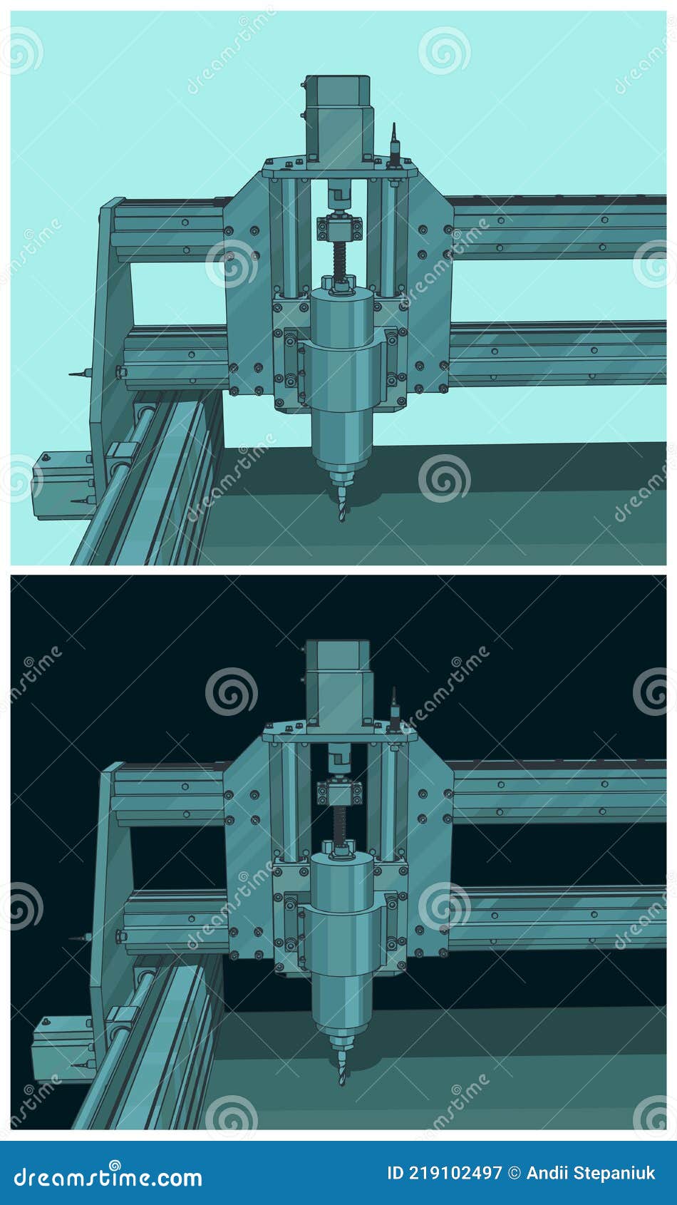 CNC Machine for 3D Carving Illustration Stock Vector - Illustration of ...
