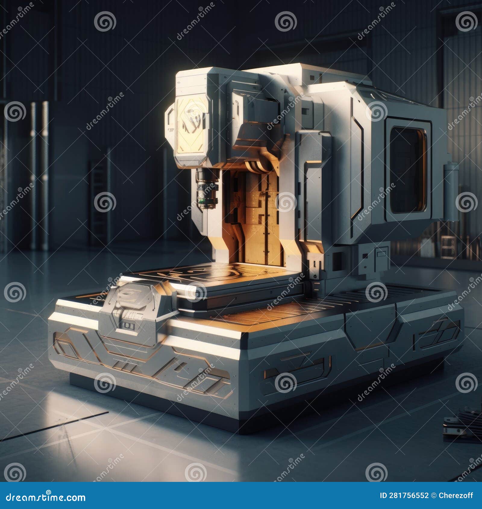 The CNC Machine of the Future Stock Illustration - Illustration of ...
