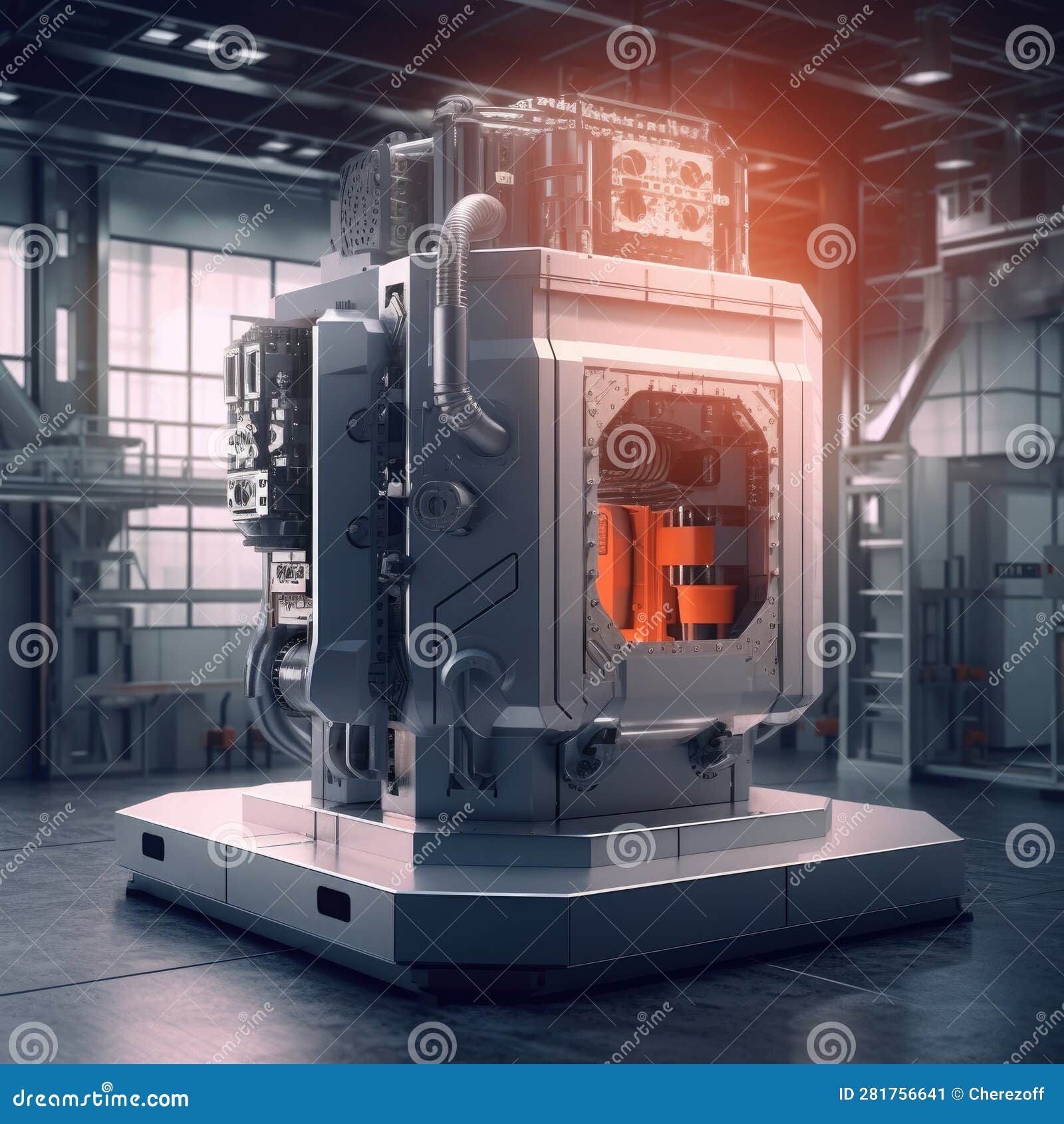 The CNC Machine of the Future Stock Illustration - Illustration of ...