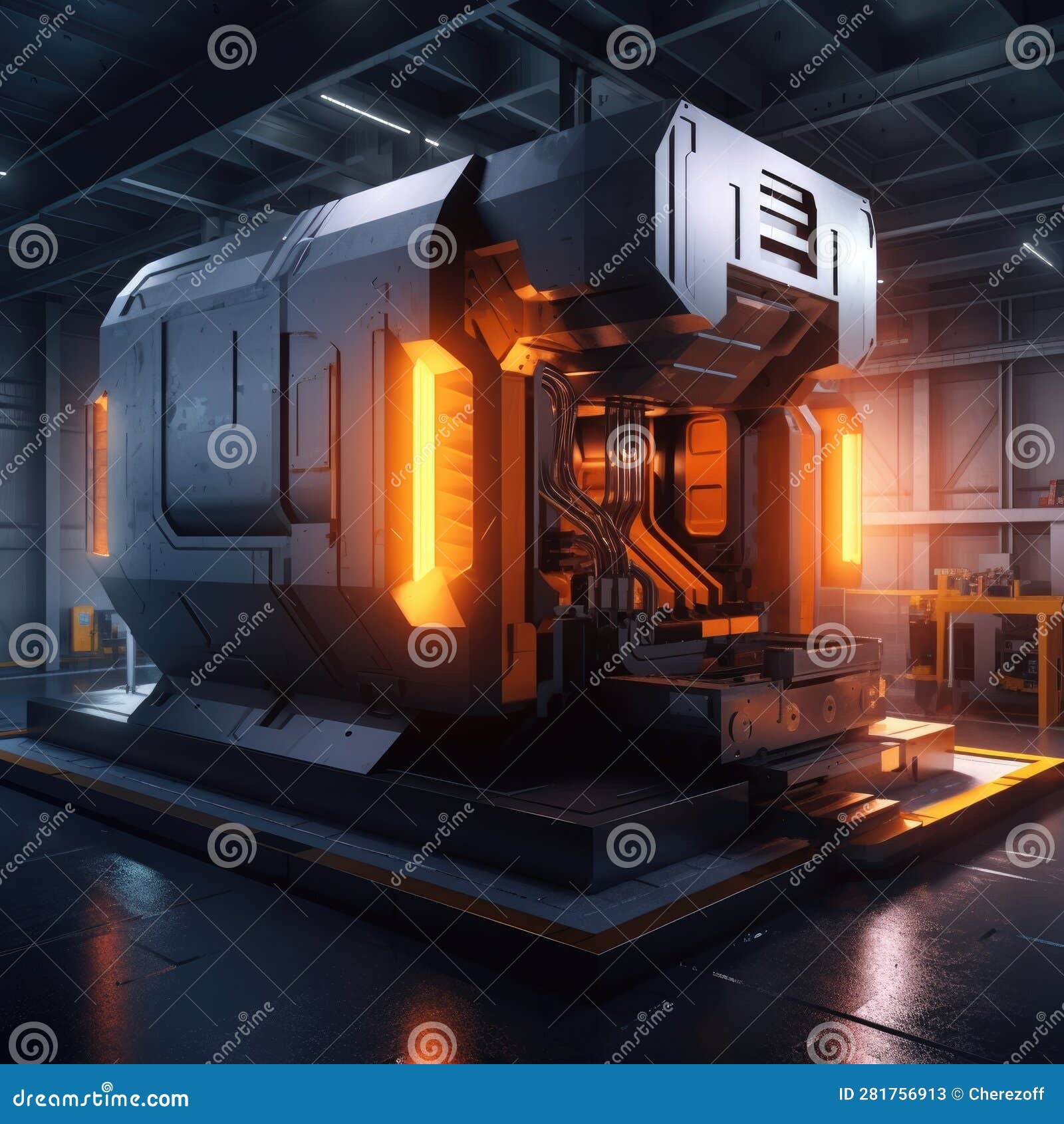 The CNC Machine of the Future Stock Illustration - Illustration of ...