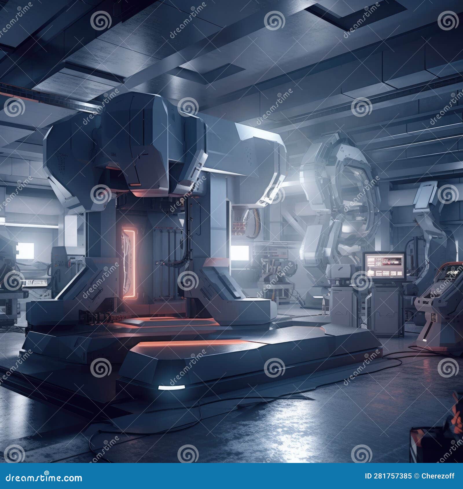 The CNC Machine of the Future Stock Illustration - Illustration of ...