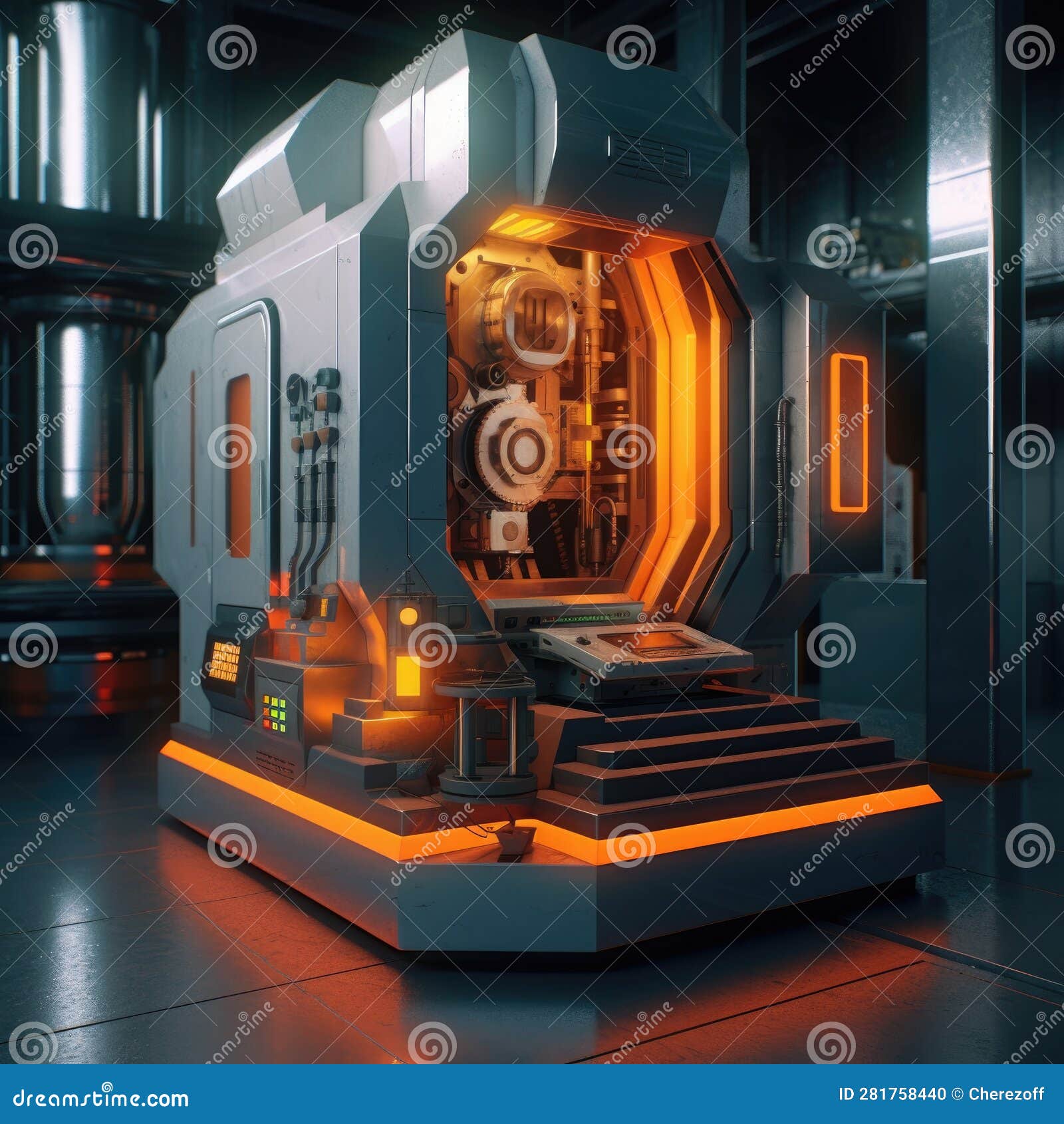The CNC Machine of the Future Stock Illustration - Illustration of ...