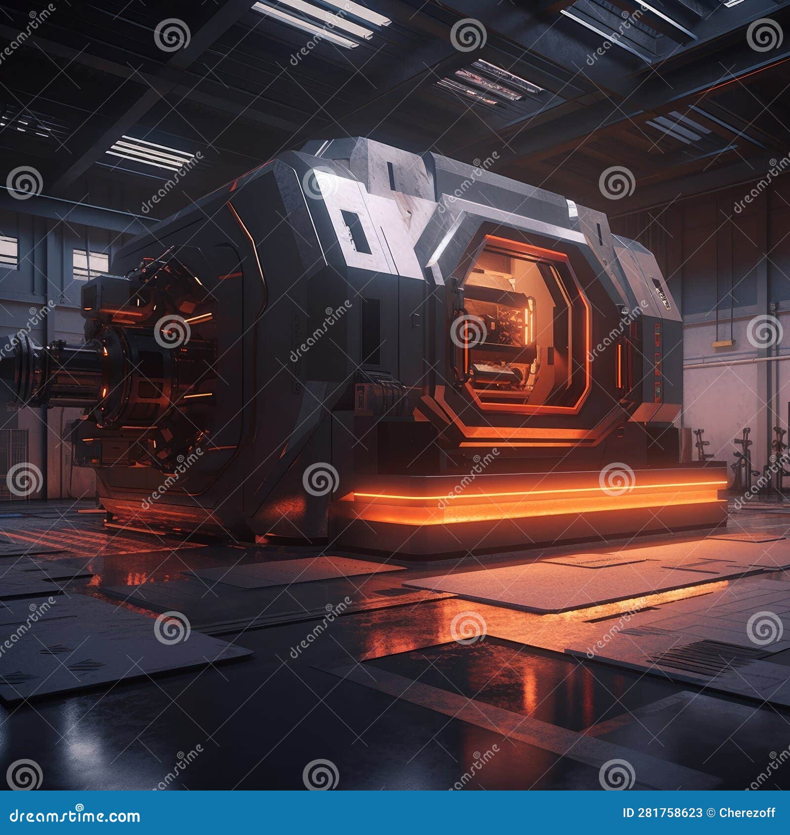 The CNC Machine of the Future Stock Illustration - Illustration of ...
