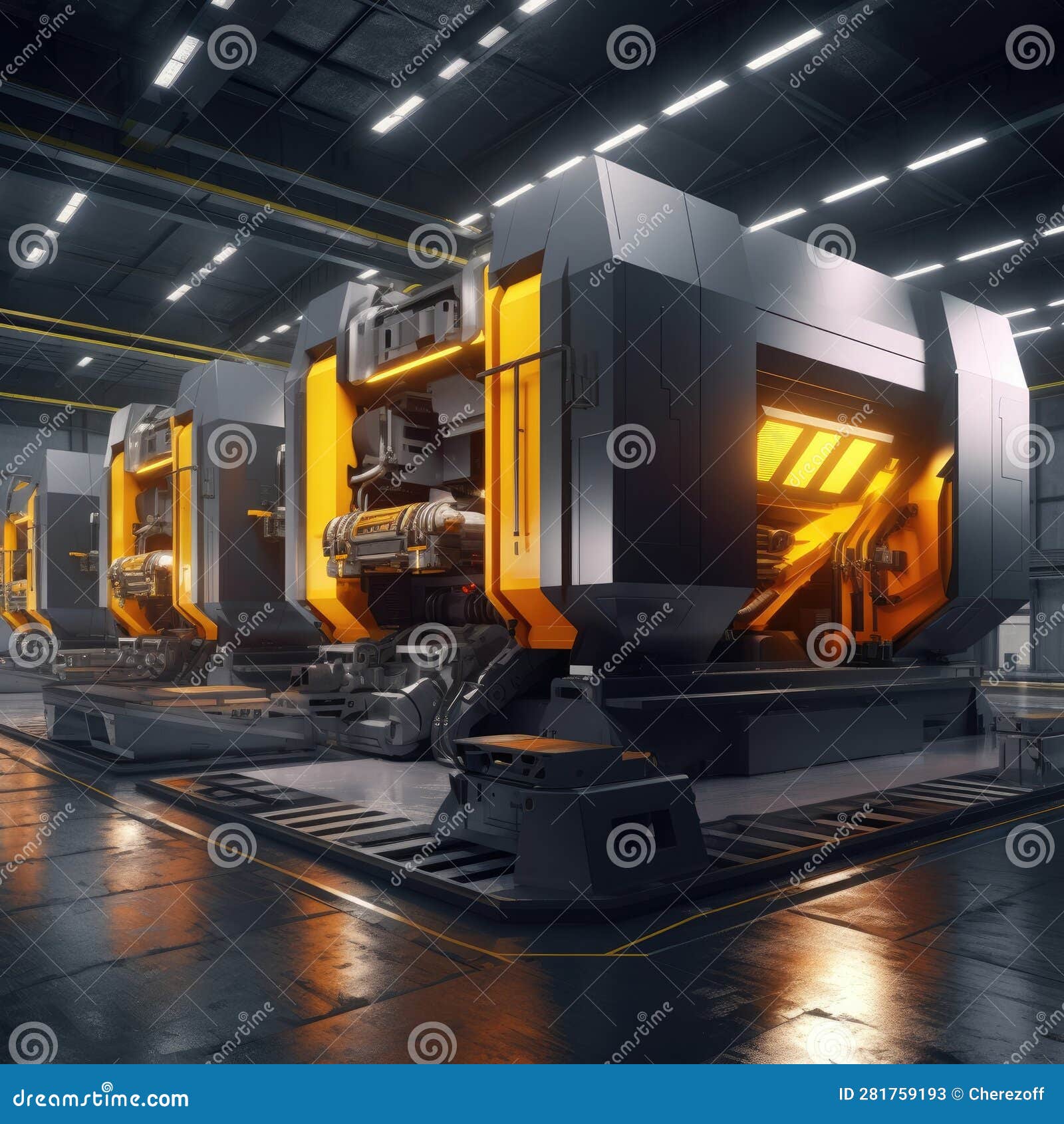 The CNC Machine of the Future Stock Illustration - Illustration of tool ...