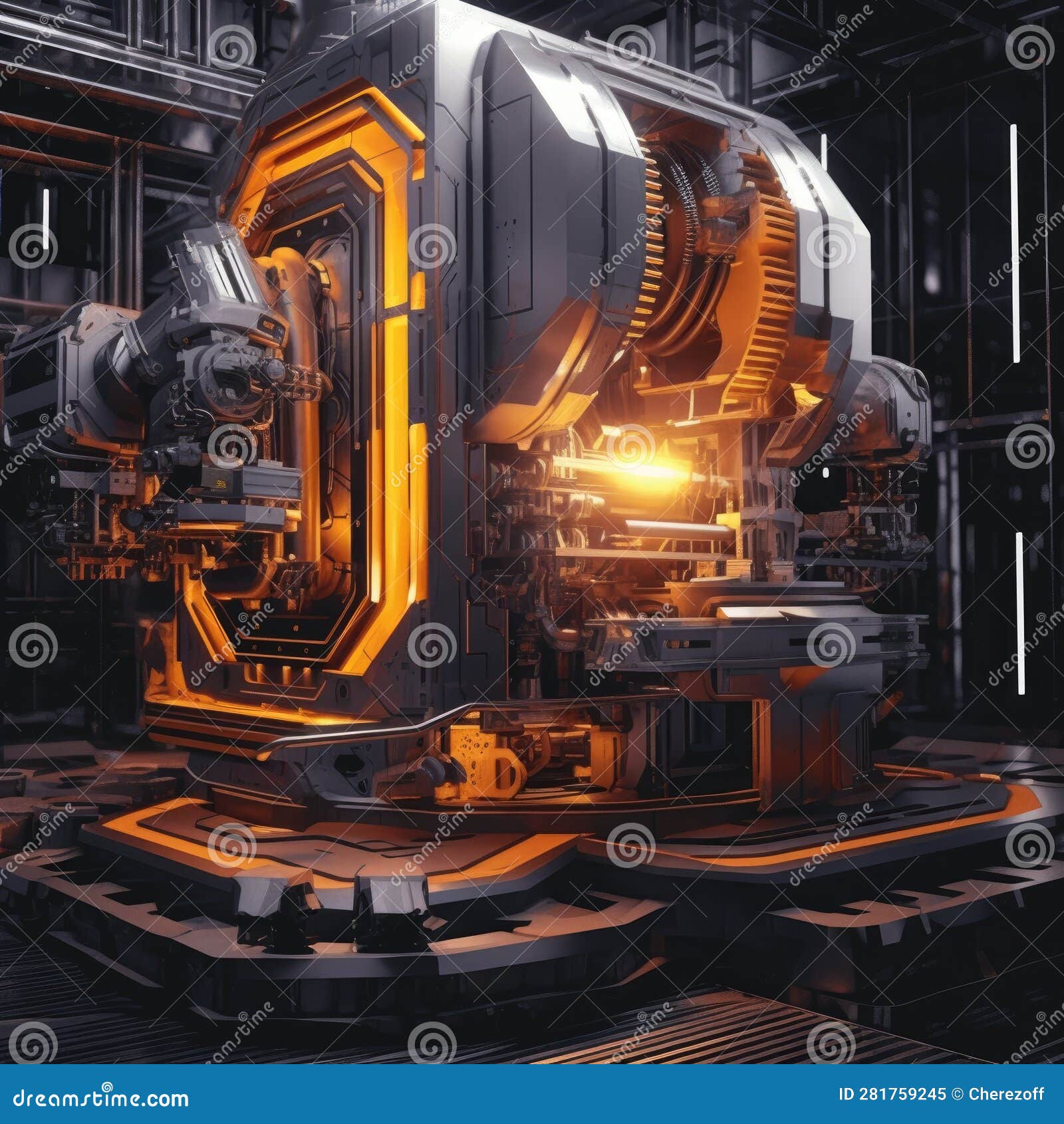 The CNC Machine of the Future Stock Illustration - Illustration of ...