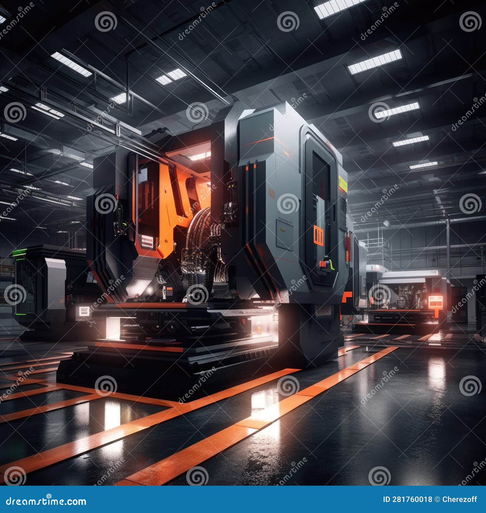 The CNC Machine of the Future Stock Illustration - Illustration of ...
