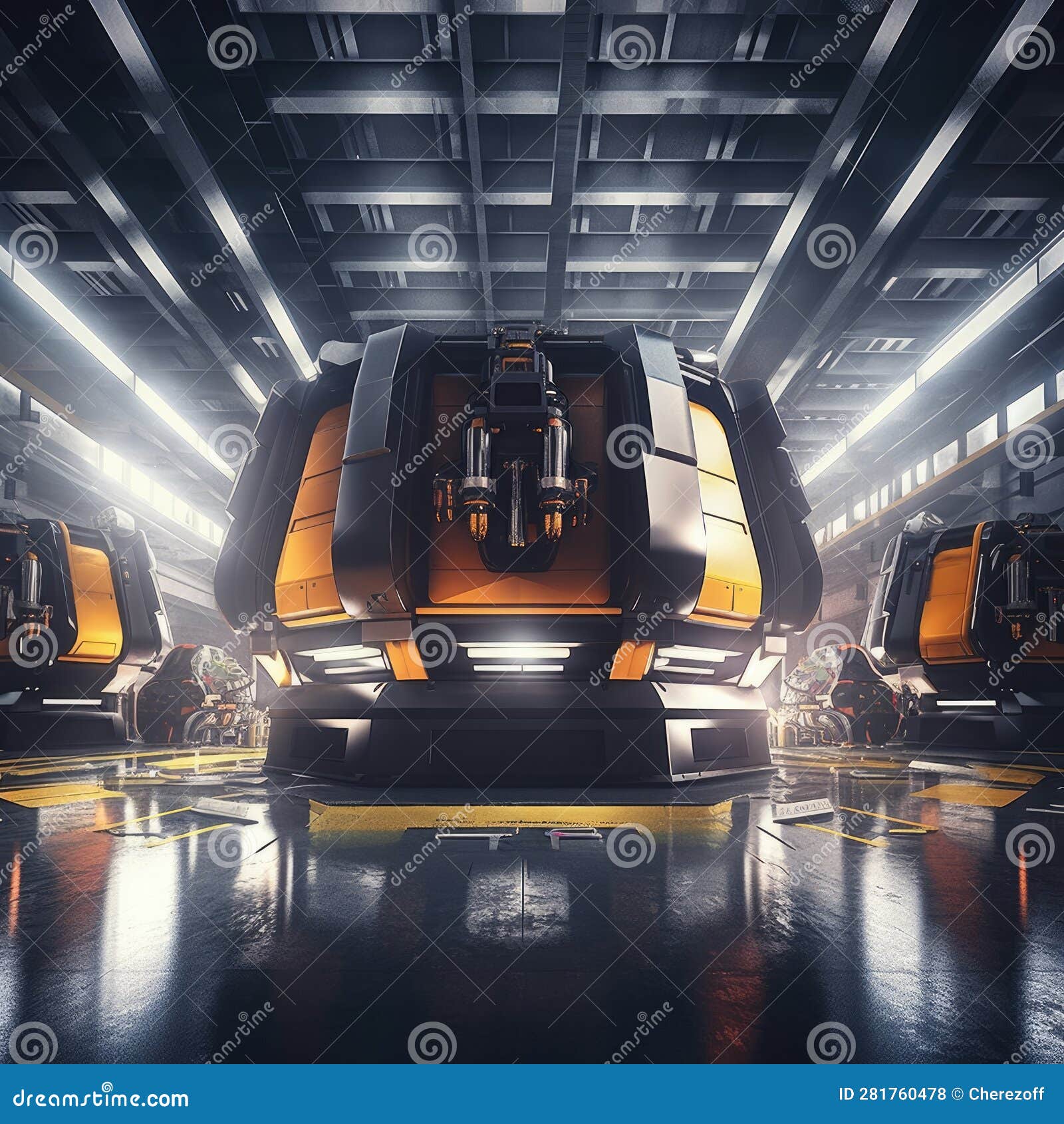 The CNC Machine of the Future Stock Illustration - Illustration of ...
