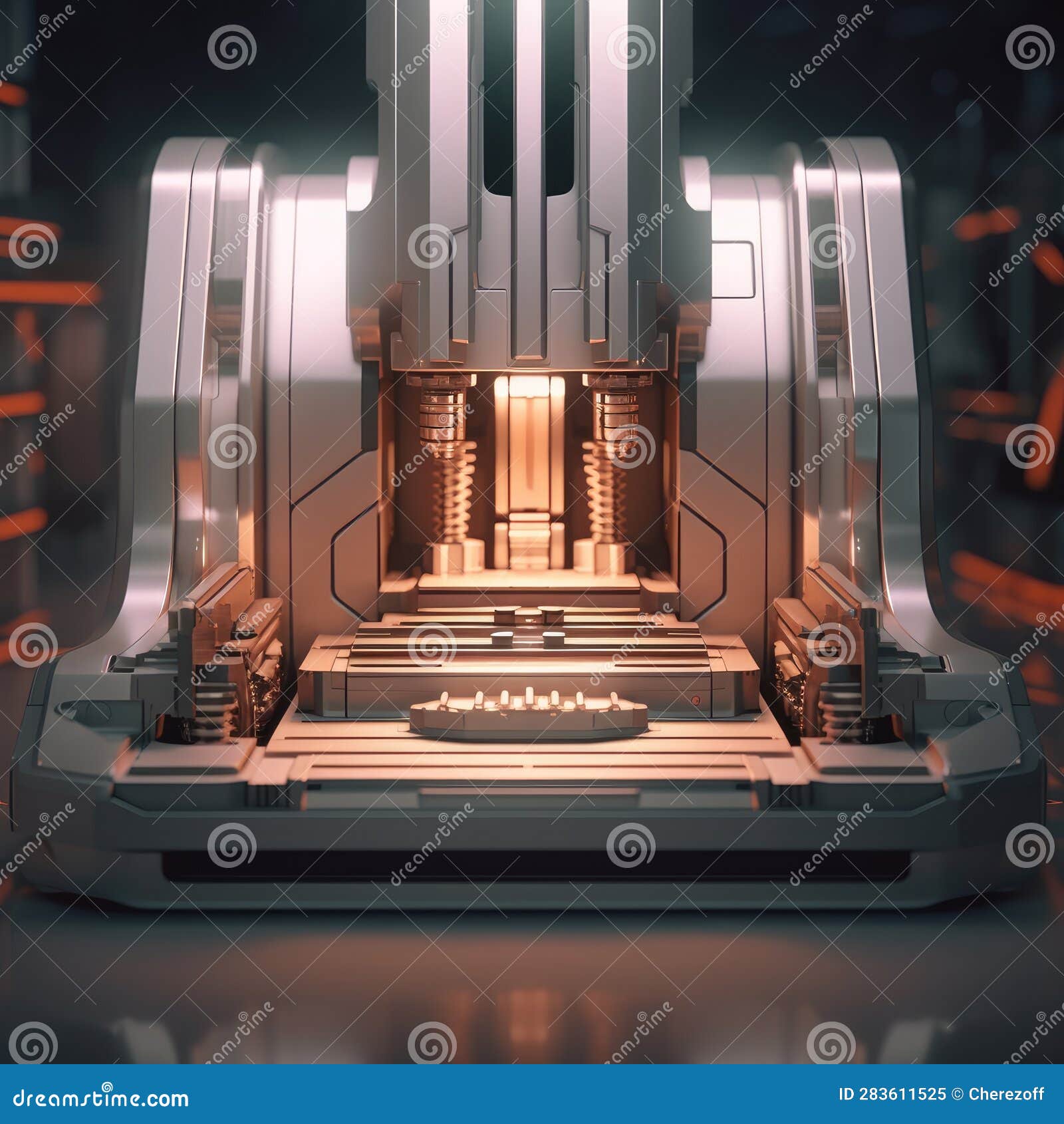 The CNC Machine of the Future Stock Illustration - Illustration of ...