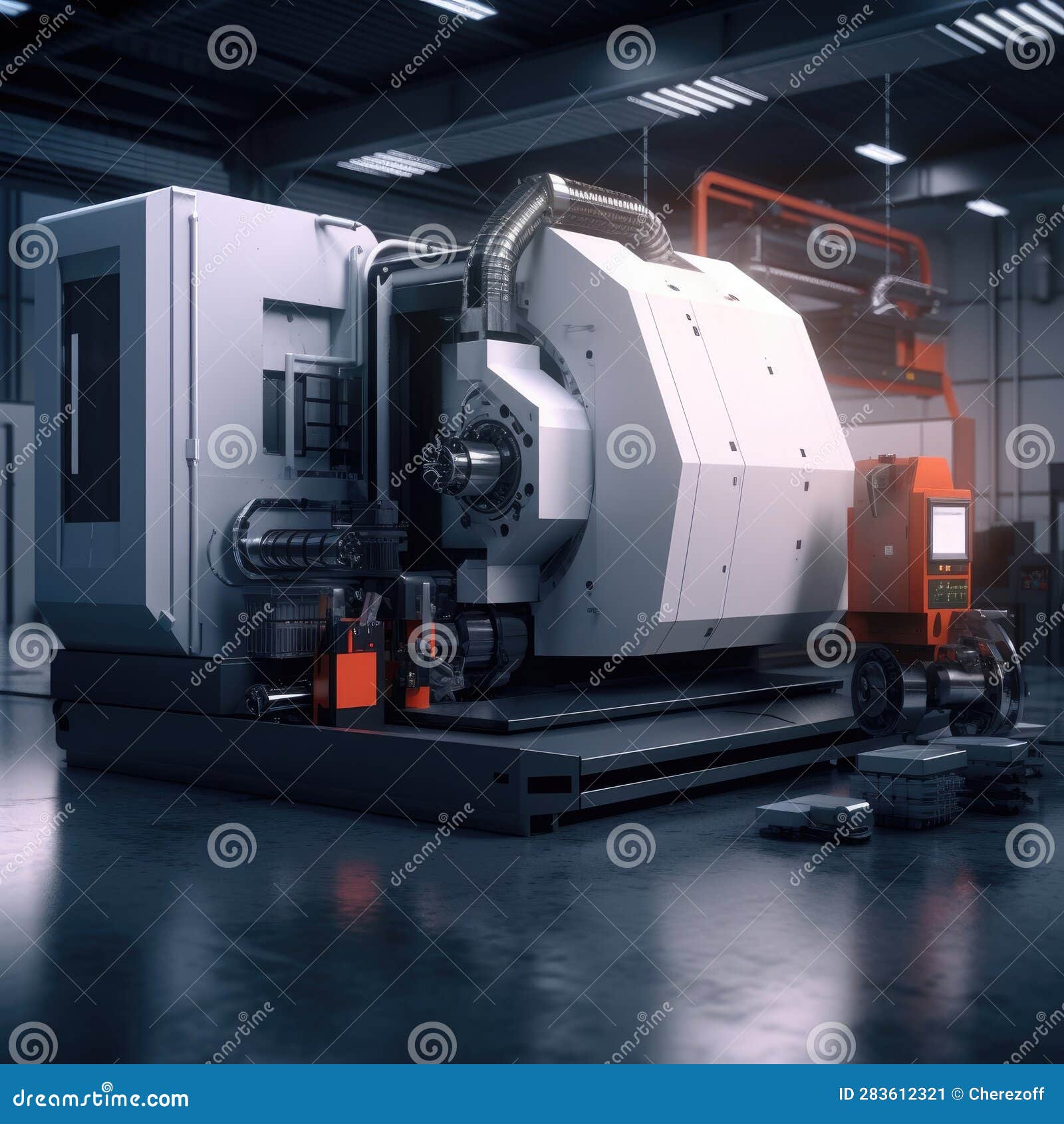 The CNC Machine of the Future Stock Illustration - Illustration of ...