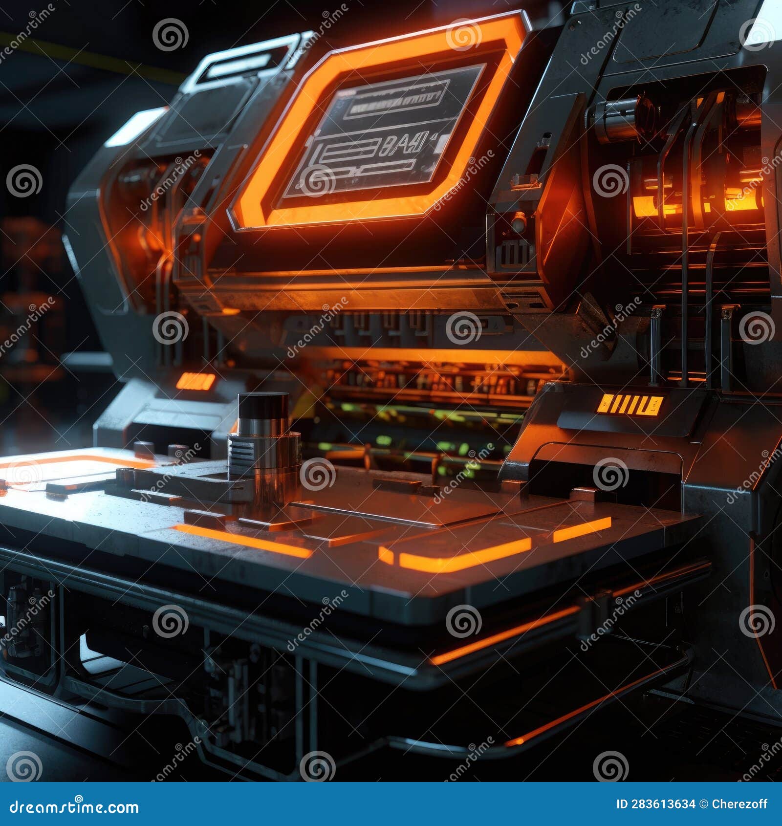 The CNC Machine of the Future Stock Illustration - Illustration of ...