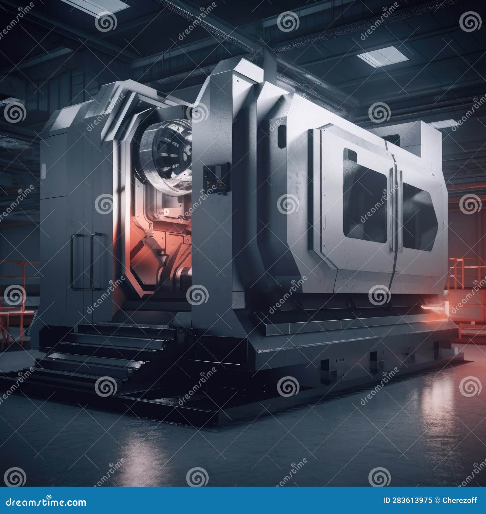 The CNC Machine of the Future Stock Illustration - Illustration of ...