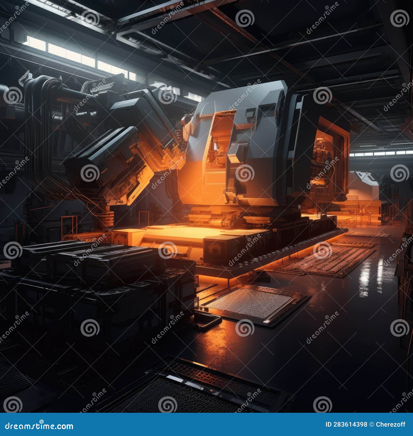 The CNC Machine of the Future Stock Illustration - Illustration of ...