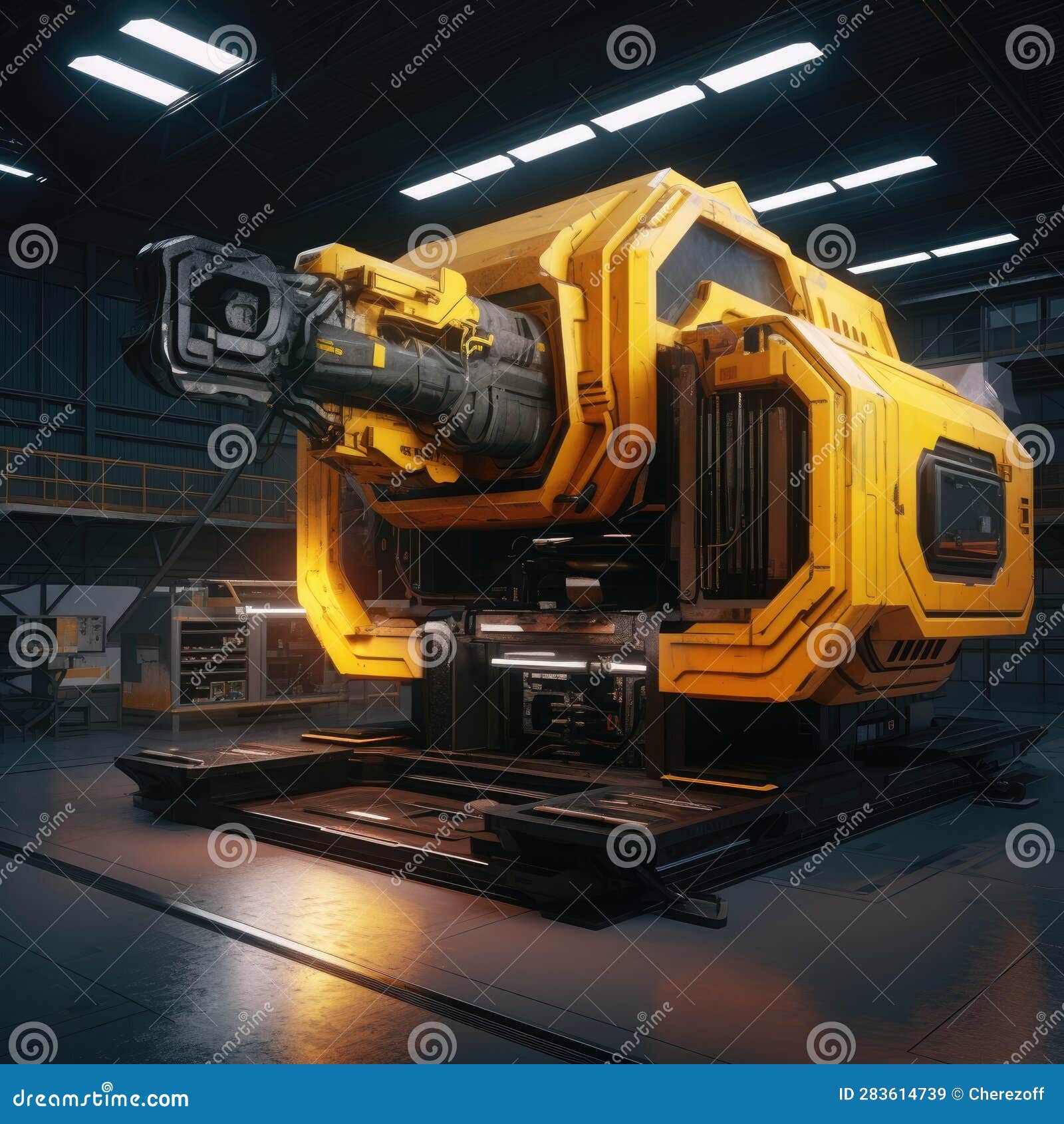 The CNC Machine of the Future Stock Illustration - Illustration of ...