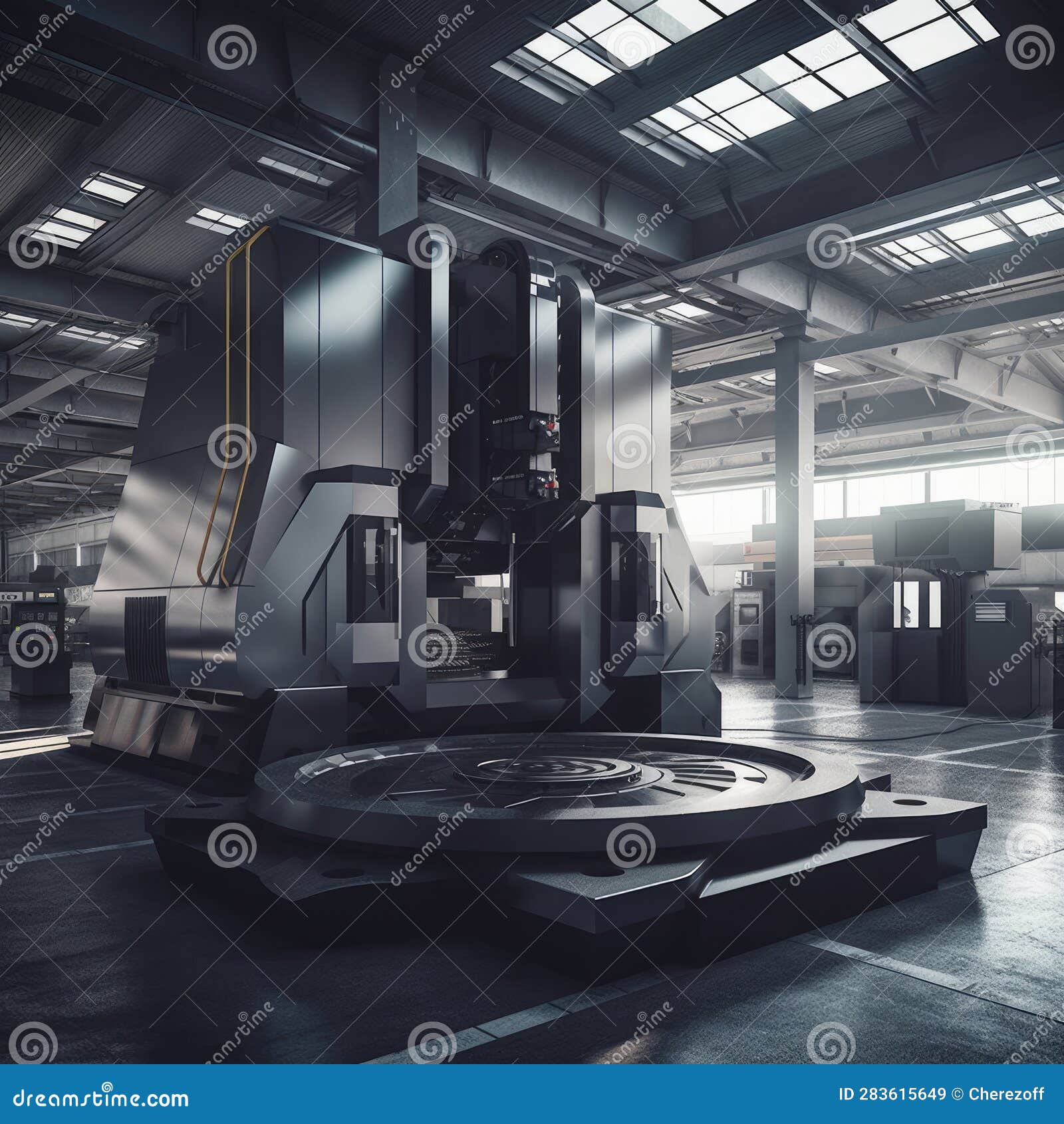 The CNC Machine of the Future Stock Illustration - Illustration of work ...