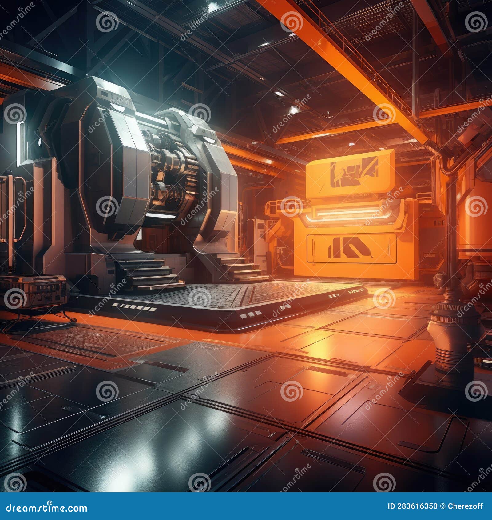 The CNC Machine of the Future Stock Illustration - Illustration of ...