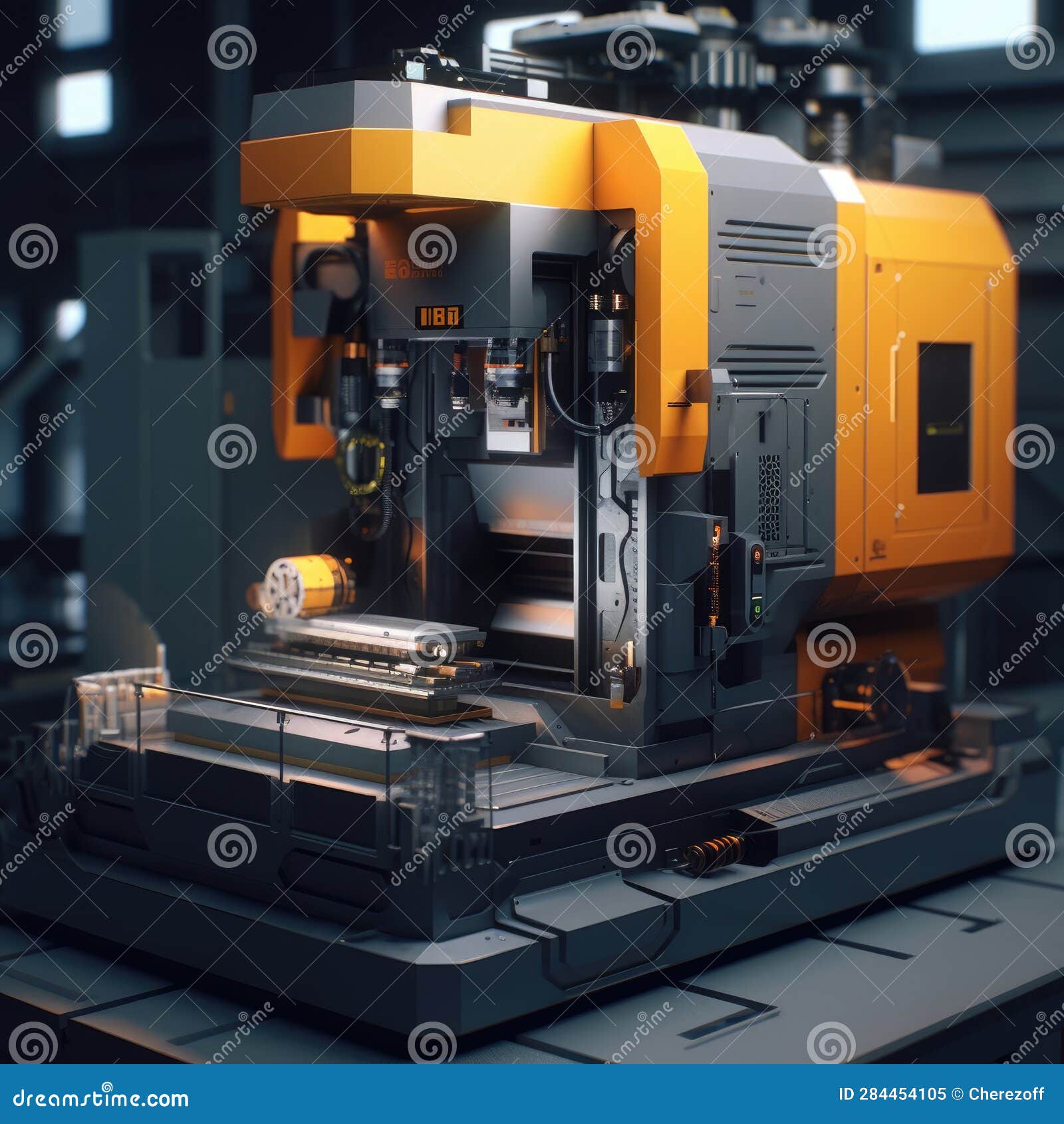 The CNC Machine of the Future Stock Illustration - Illustration of ...
