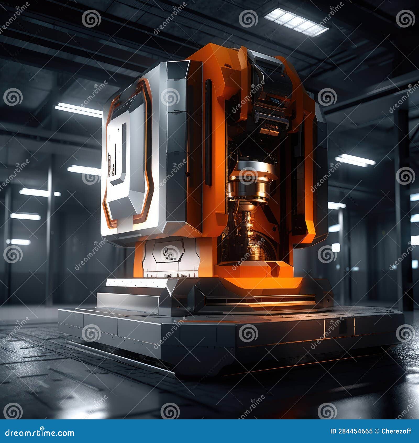 The CNC Machine of the Future Stock Illustration - Illustration of ...