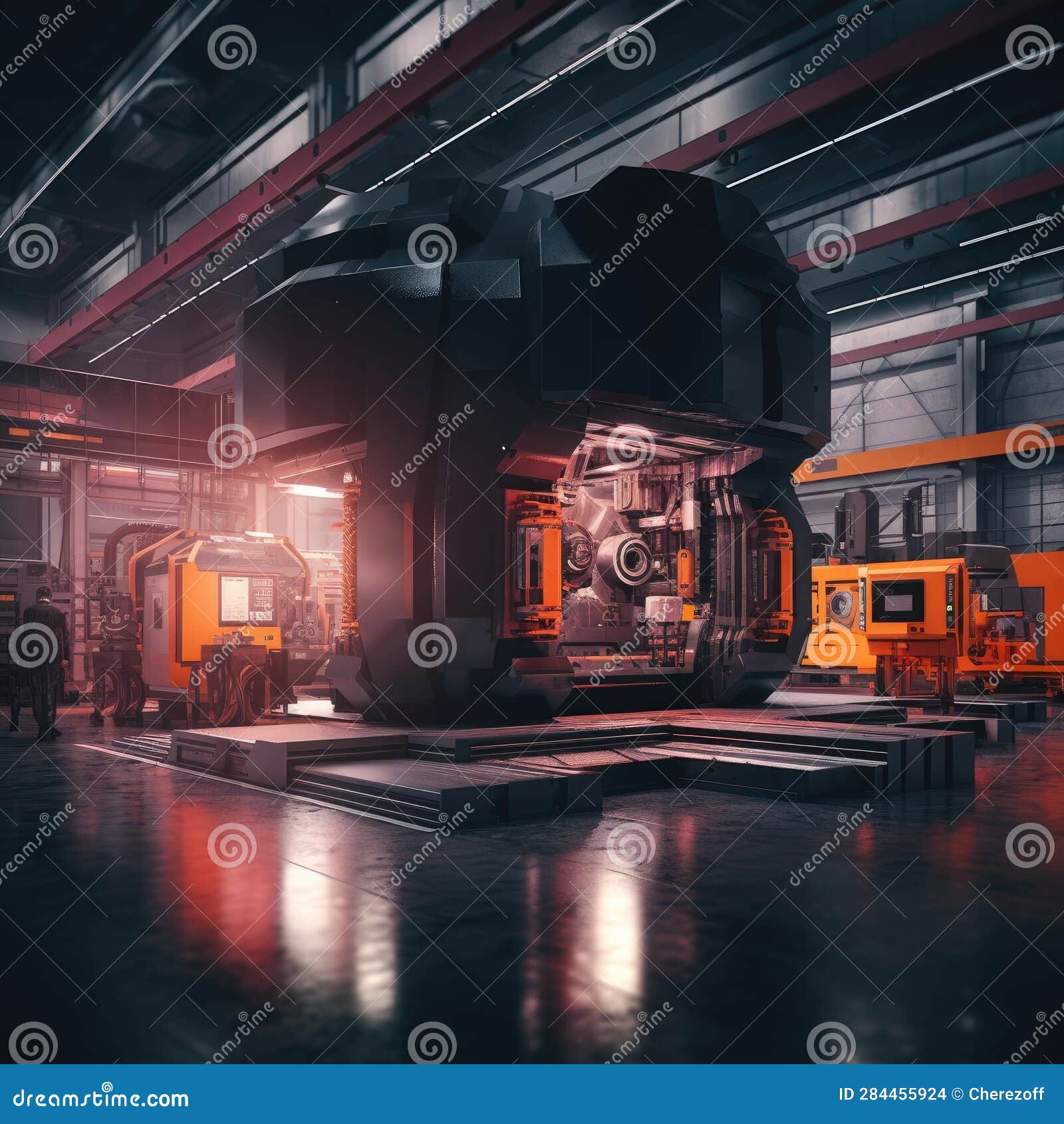 The CNC Machine of the Future Stock Illustration - Illustration of ...