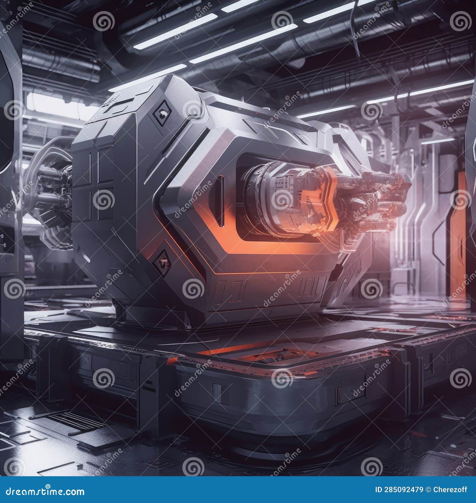 The CNC Machine of the Future Stock Illustration - Illustration of ...