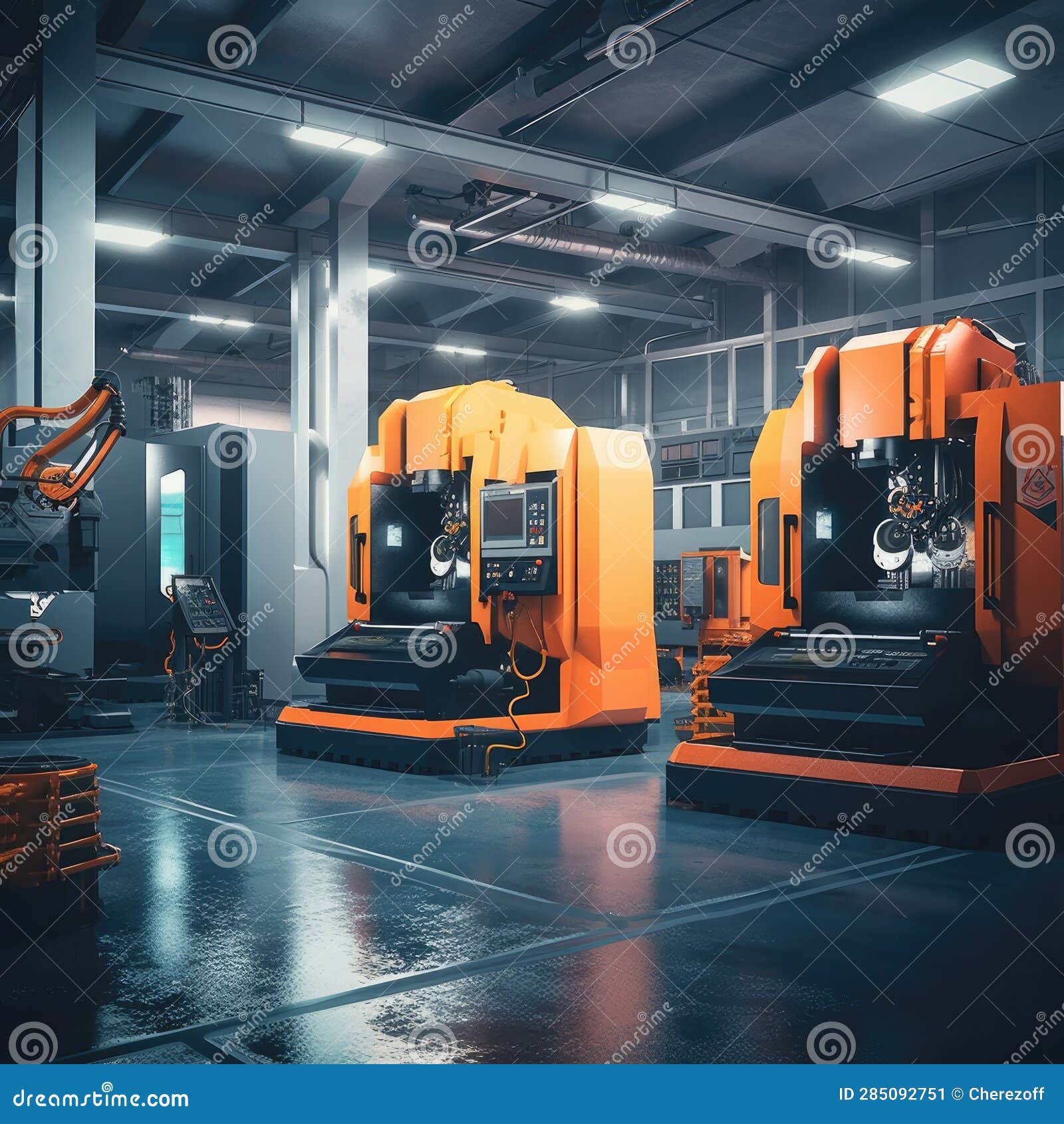 The CNC Machine of the Future Stock Illustration - Illustration of ...
