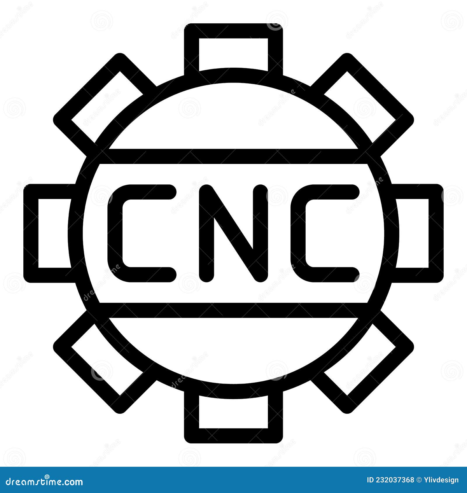 Cnc Machine Gear Icon Outline Vector. Work Tool Stock Vector ...