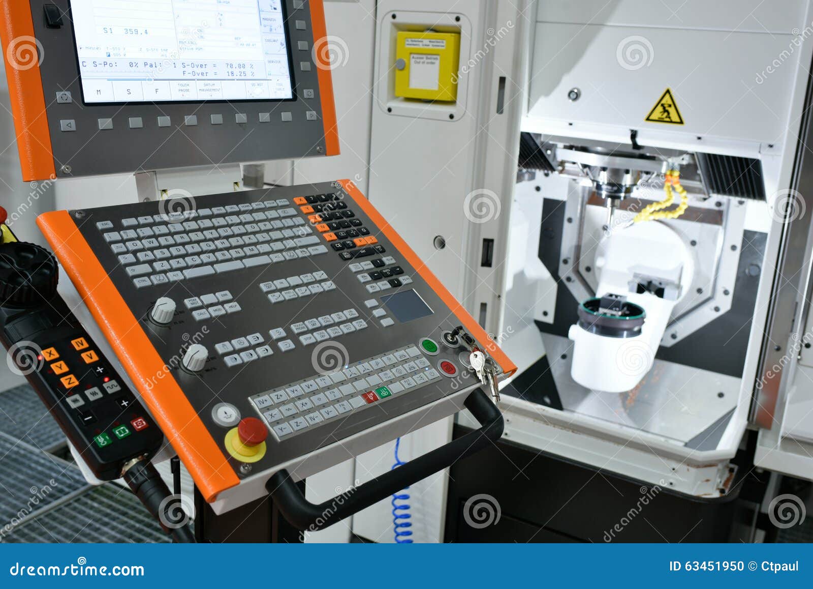 CNC machine stock photo. Image of push, milling, steel - 63451950