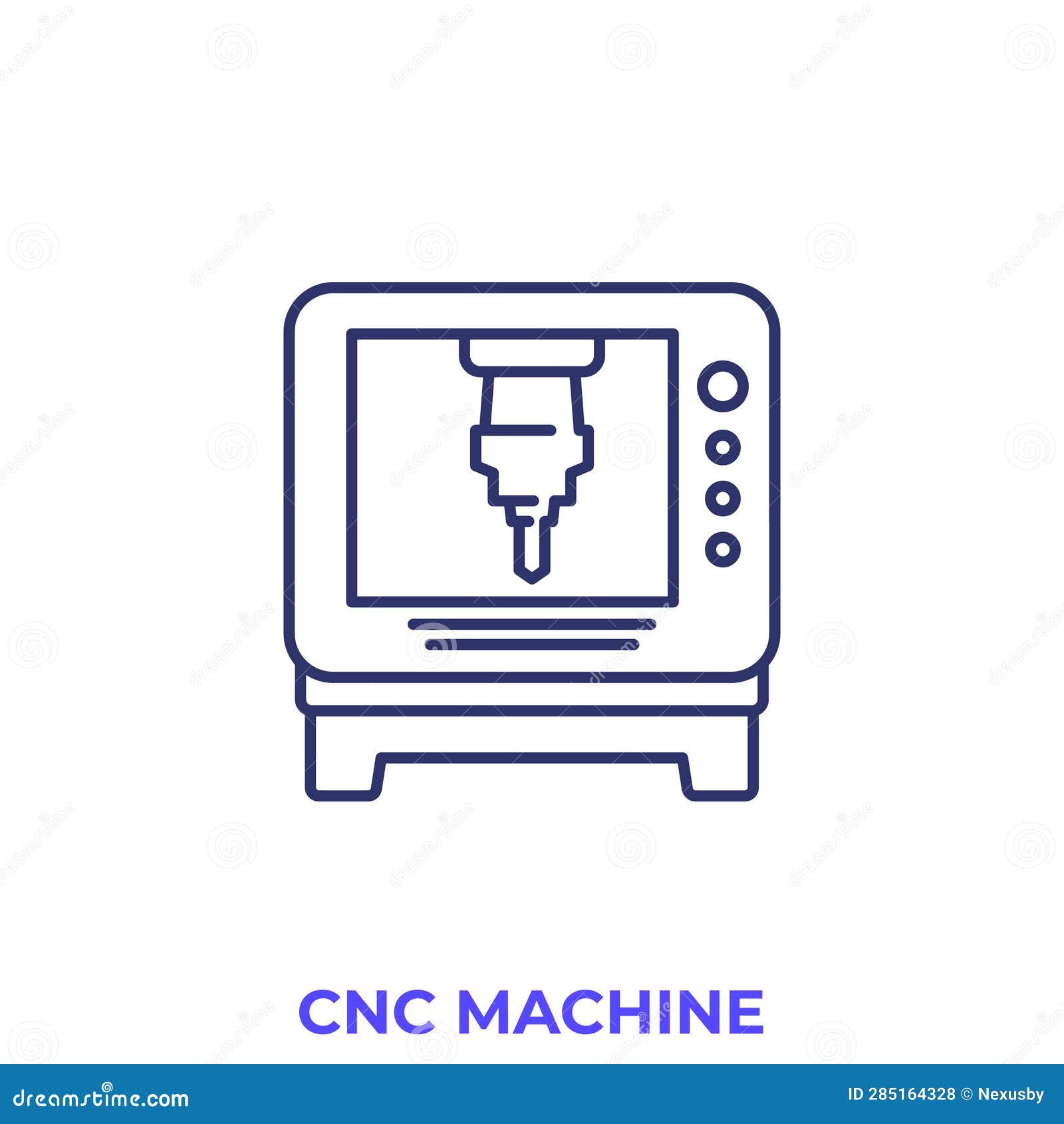 CNC Machine Icon, Line Vector Stock Vector - Illustration of production ...