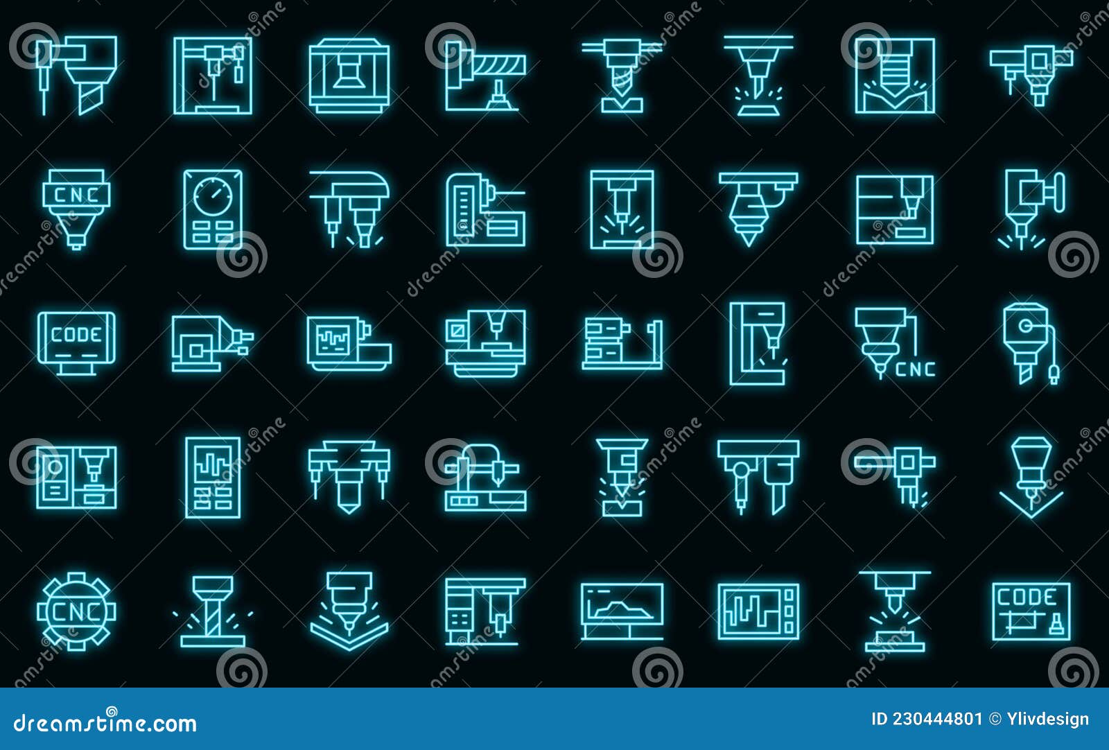 Cnc Machine Icons Set Vector Neon Stock Vector - Illustration of router ... Cnc Machine Icons Set Vector Neon Stock Vector - Illustration of router ...