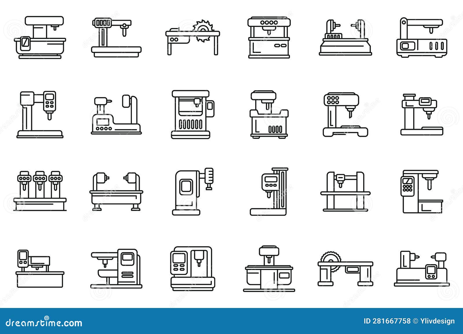 Cnc Machine Icons Set Outline Vector. Mill Controller Stock Vector ... Cnc Machine Icons Set Outline Vector. Mill Controller Stock Vector ...