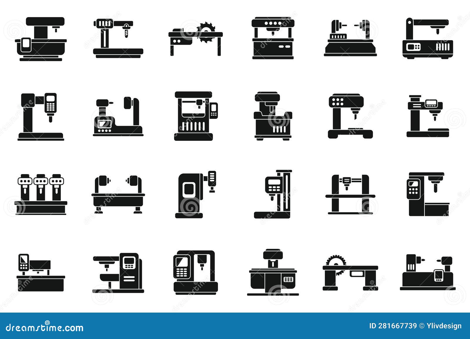 Cnc Machine Icons Set Simple Vector. Mill Controller Stock Vector ... Cnc Machine Icons Set Simple Vector. Mill Controller Stock Vector ...