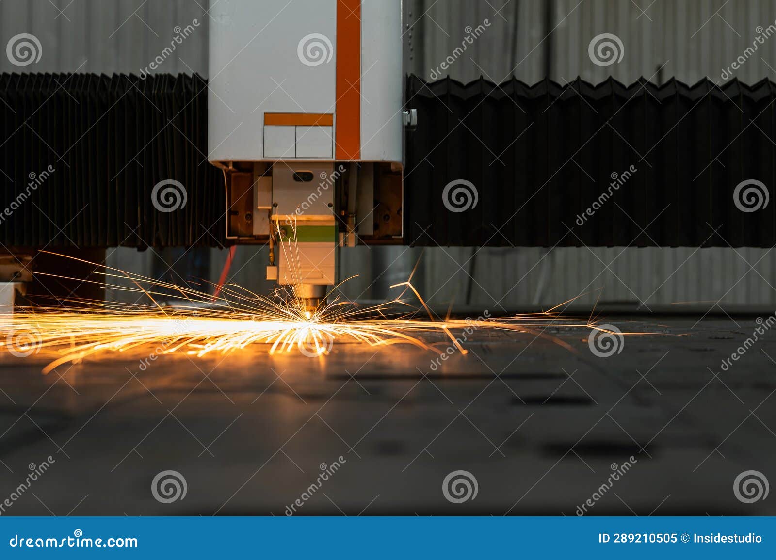 CNC Machine. Laser Cutting of Metal. Sparks. Stock Image - Image of ...