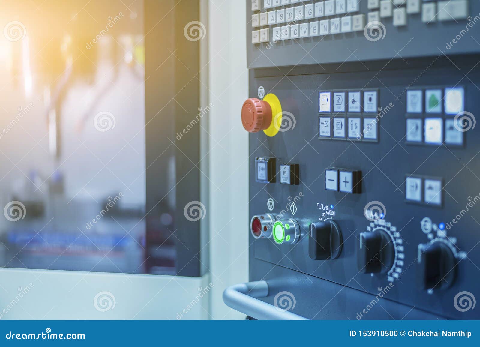 CNC Machine Milling Part Control Panel Manufacturing Stock Photo ...
