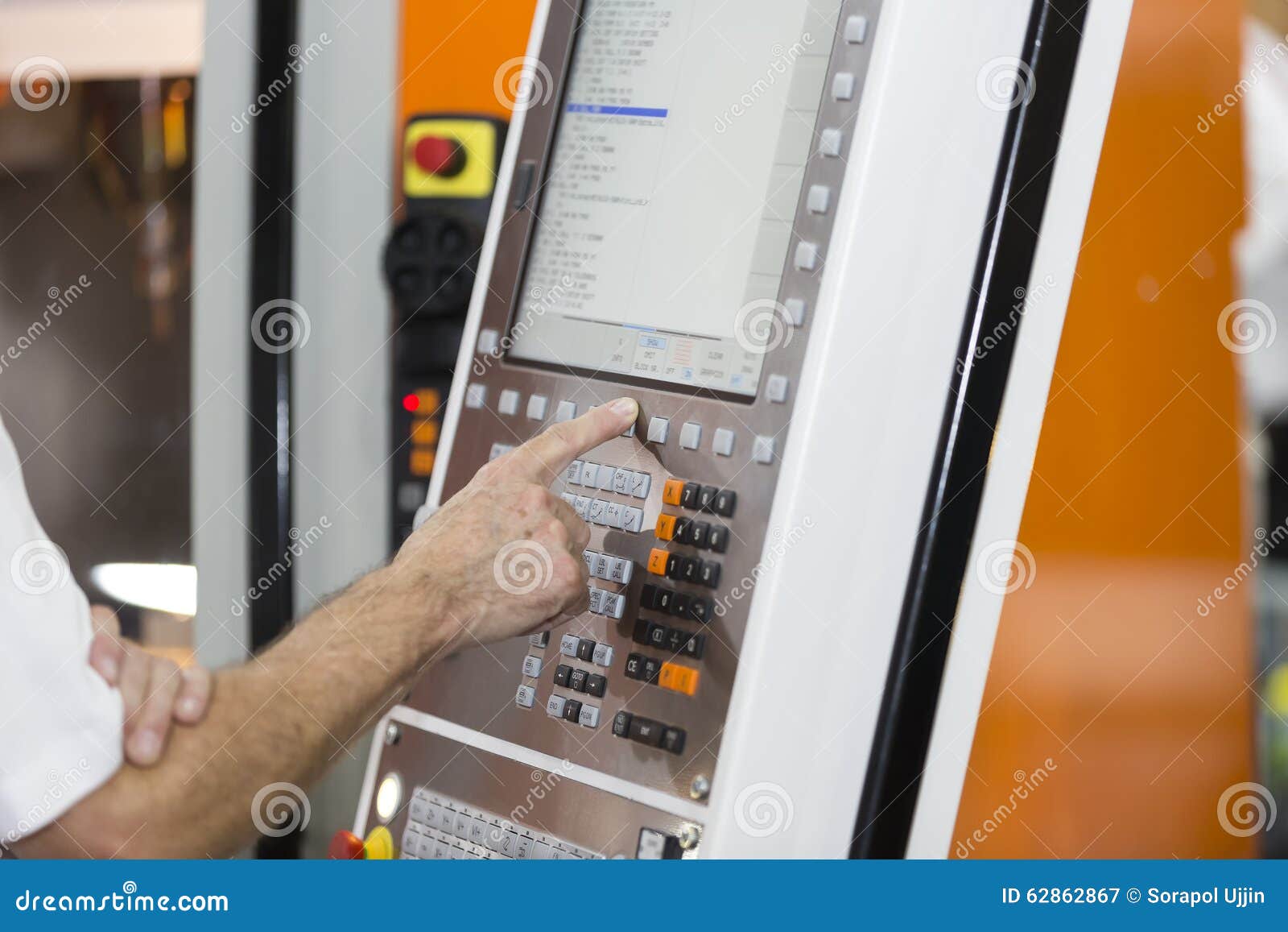 CNC Machine Operation Control Panel Closup Stock Image - Image of ...