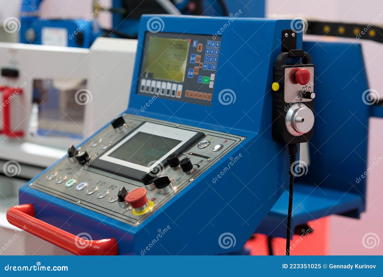 CNC Machine Operator Control Panel and CNC Pendant Stock Image - Image ...