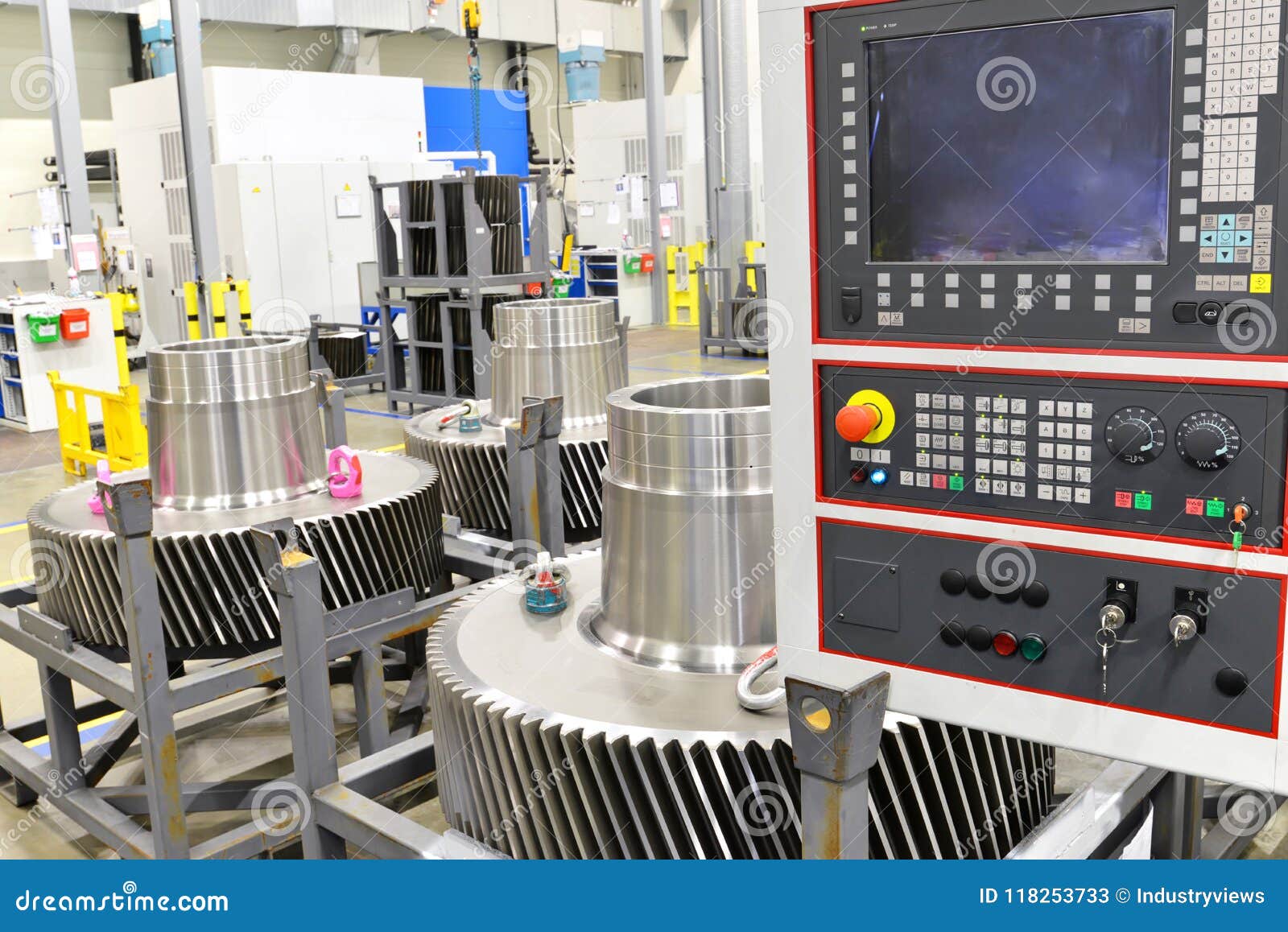 Cnc Machine with Panel and Keyboard in a Factory of Modern Mechanical ...