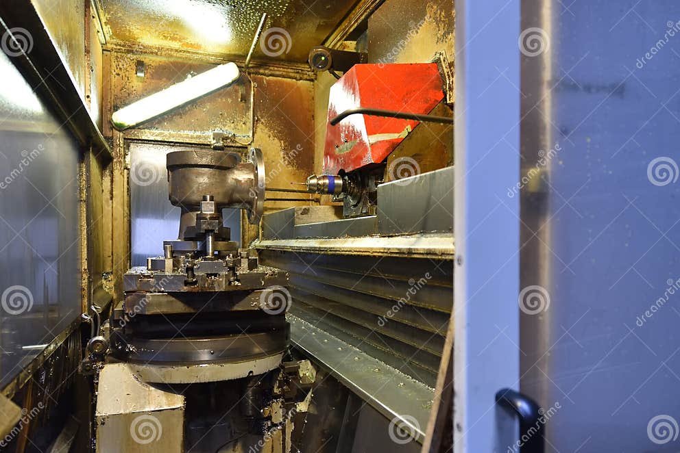 The CNC Machine is Preparing To Check the Dimensions of the Part with a ...