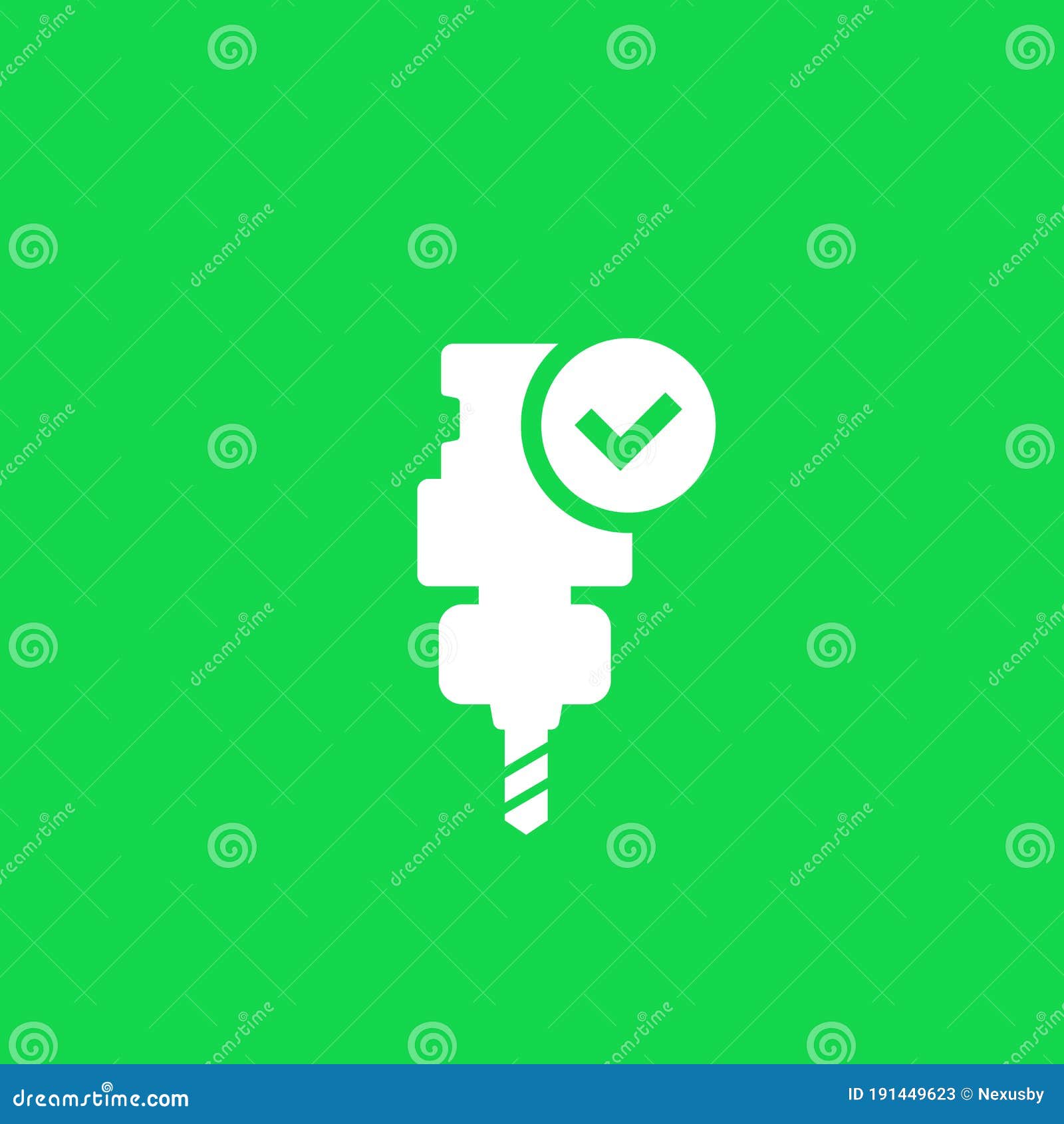 CNC Machine Service Vector Icon with Check Mark Stock Illustration ...
