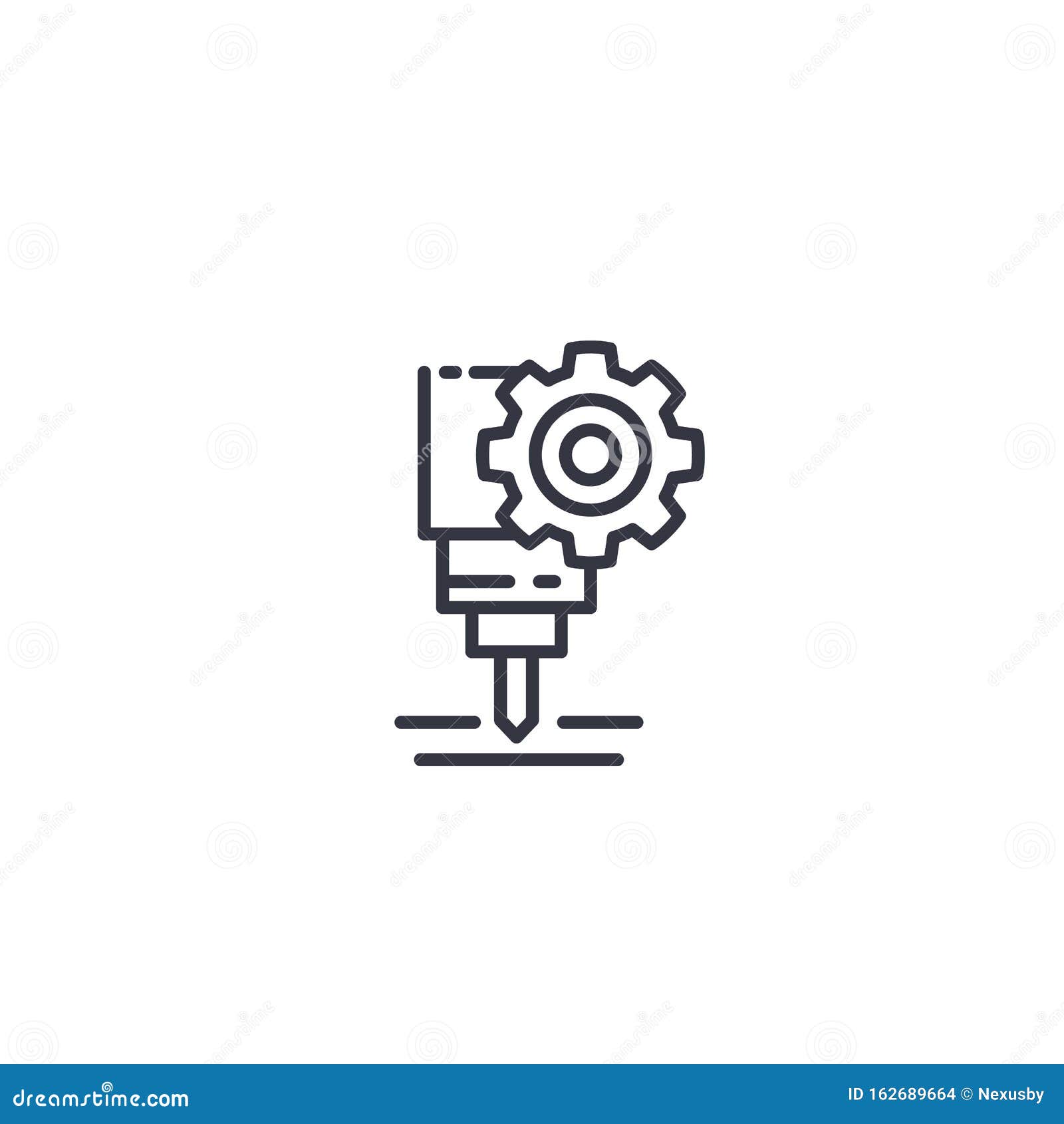 CNC Machine Service, Vector Line Icon Stock Vector - Illustration of ...