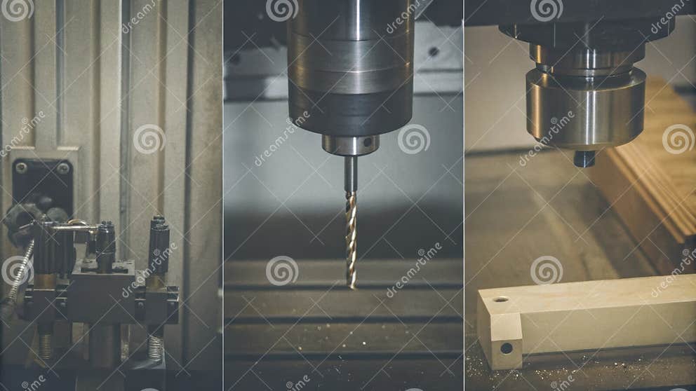 A CNC Machine Tool Changing Heads in a Sequence Highlighting Its ...