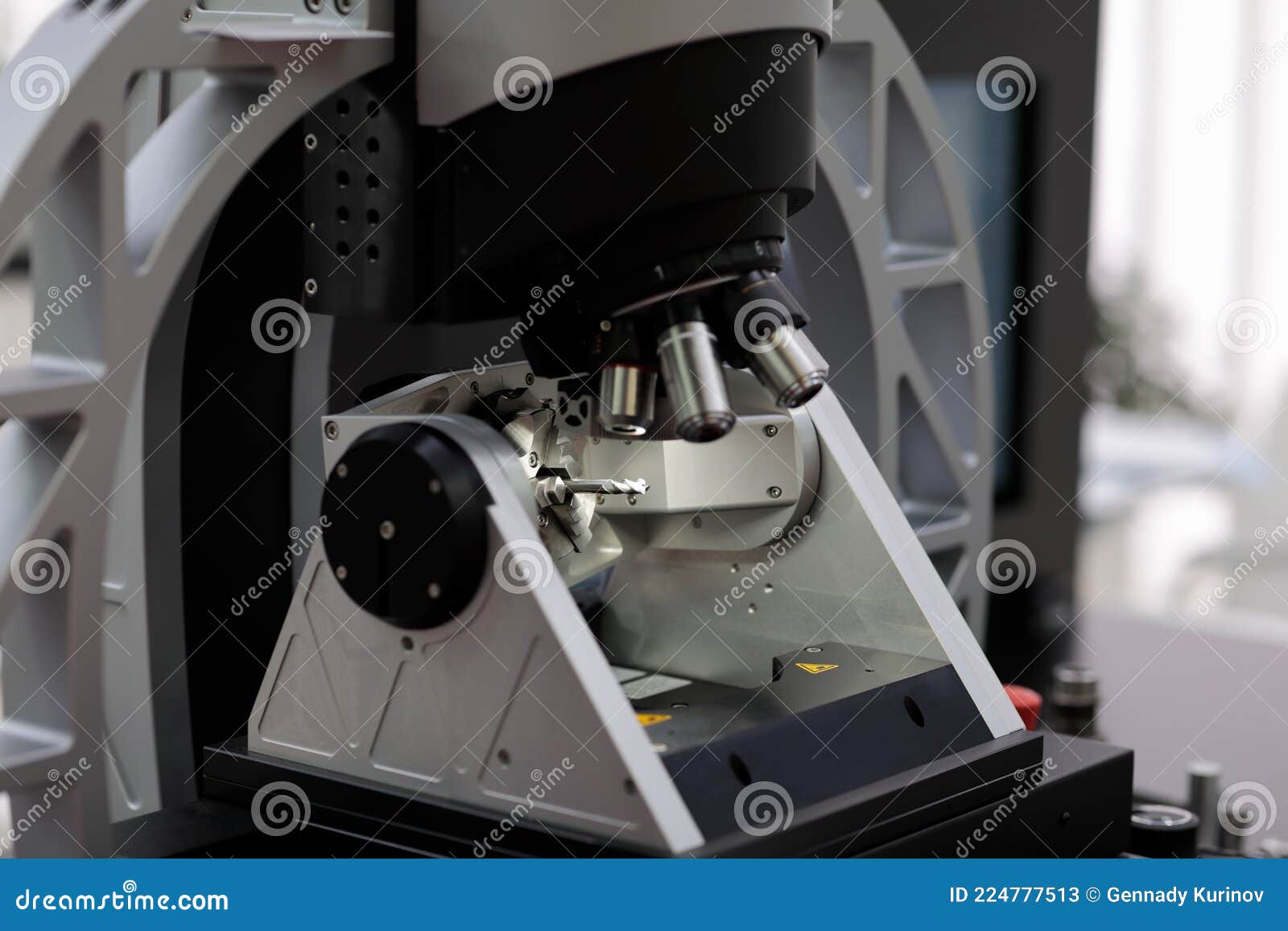 CNC Machine Tool Inspection Stock Image - Image of microscope ...