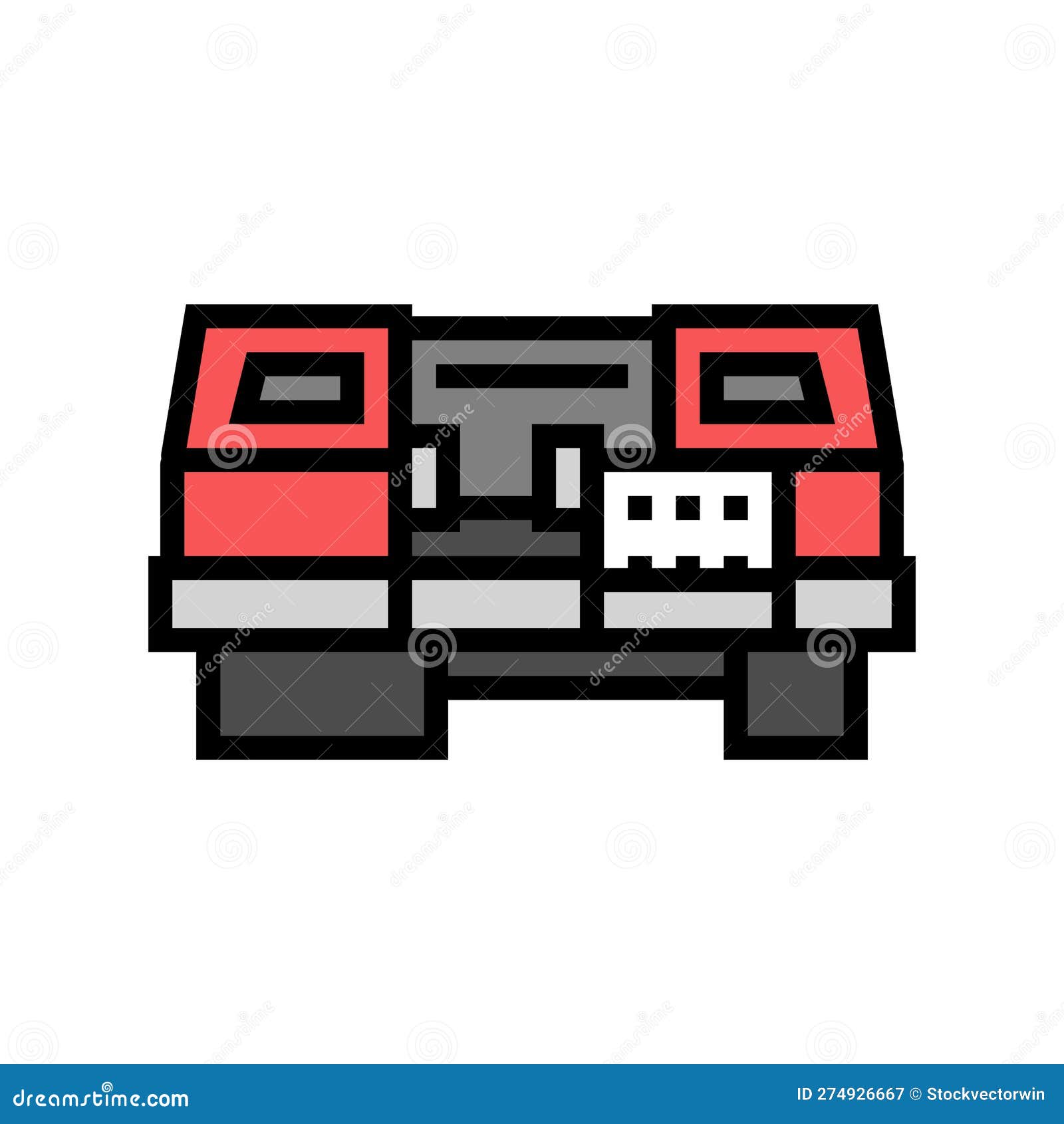 Cnc Machine Tool Work Color Icon Vector Illustration Stock Vector ...