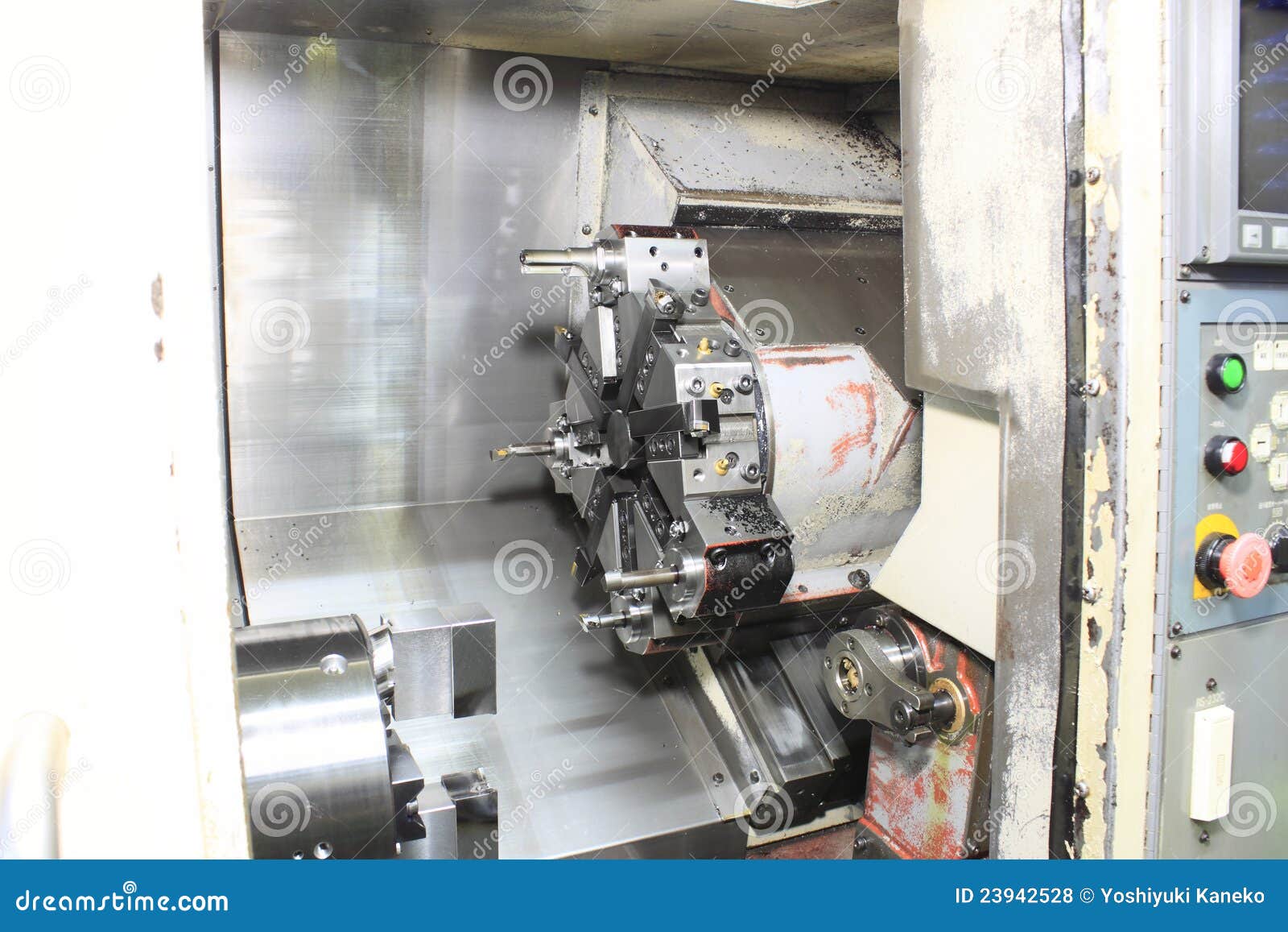 Cnc Machine Tools in the Work Stock Photo - Image of iron, control ...