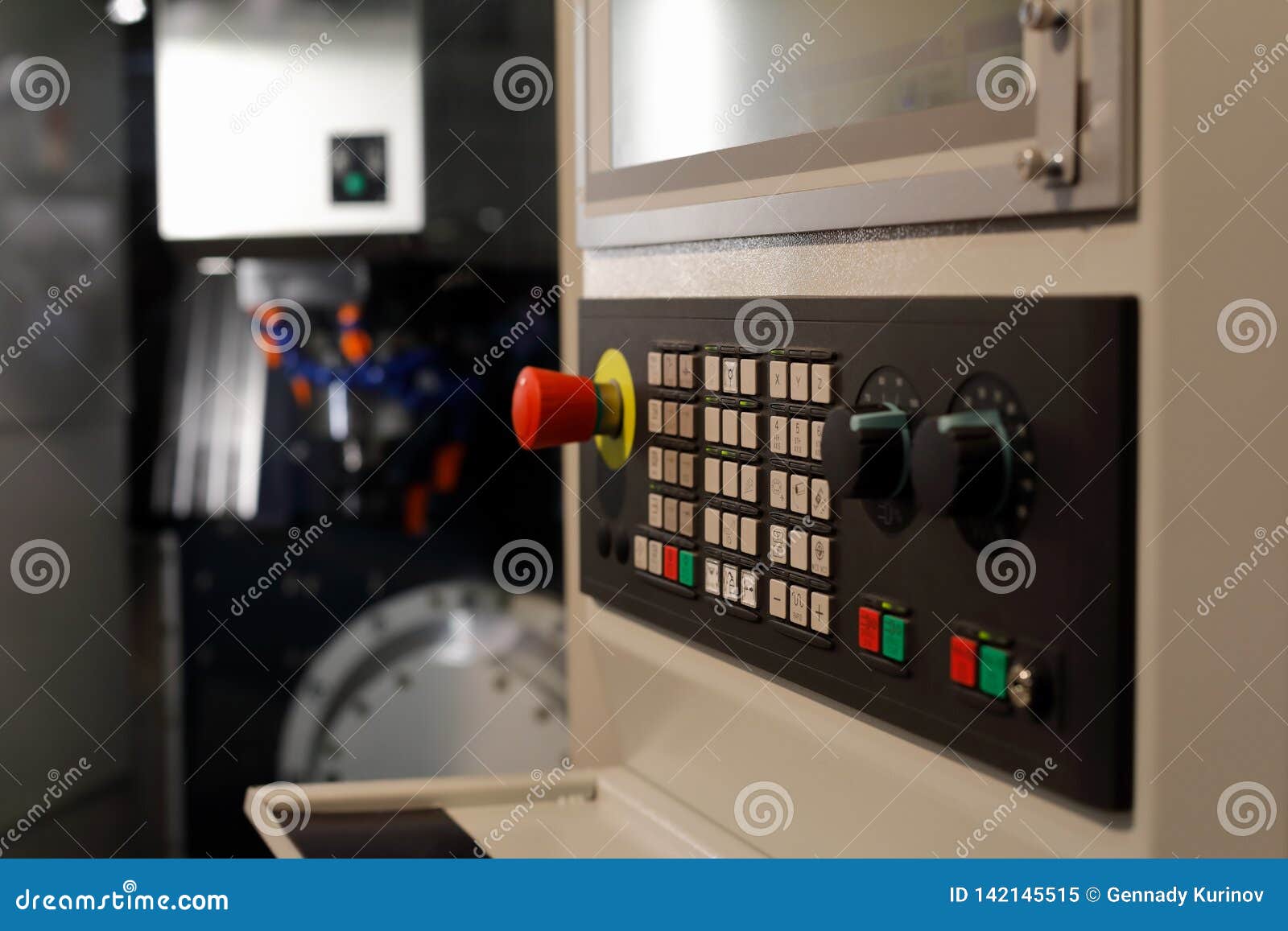 CNC Machining Center with a Control Panel Stock Image - Image of ...