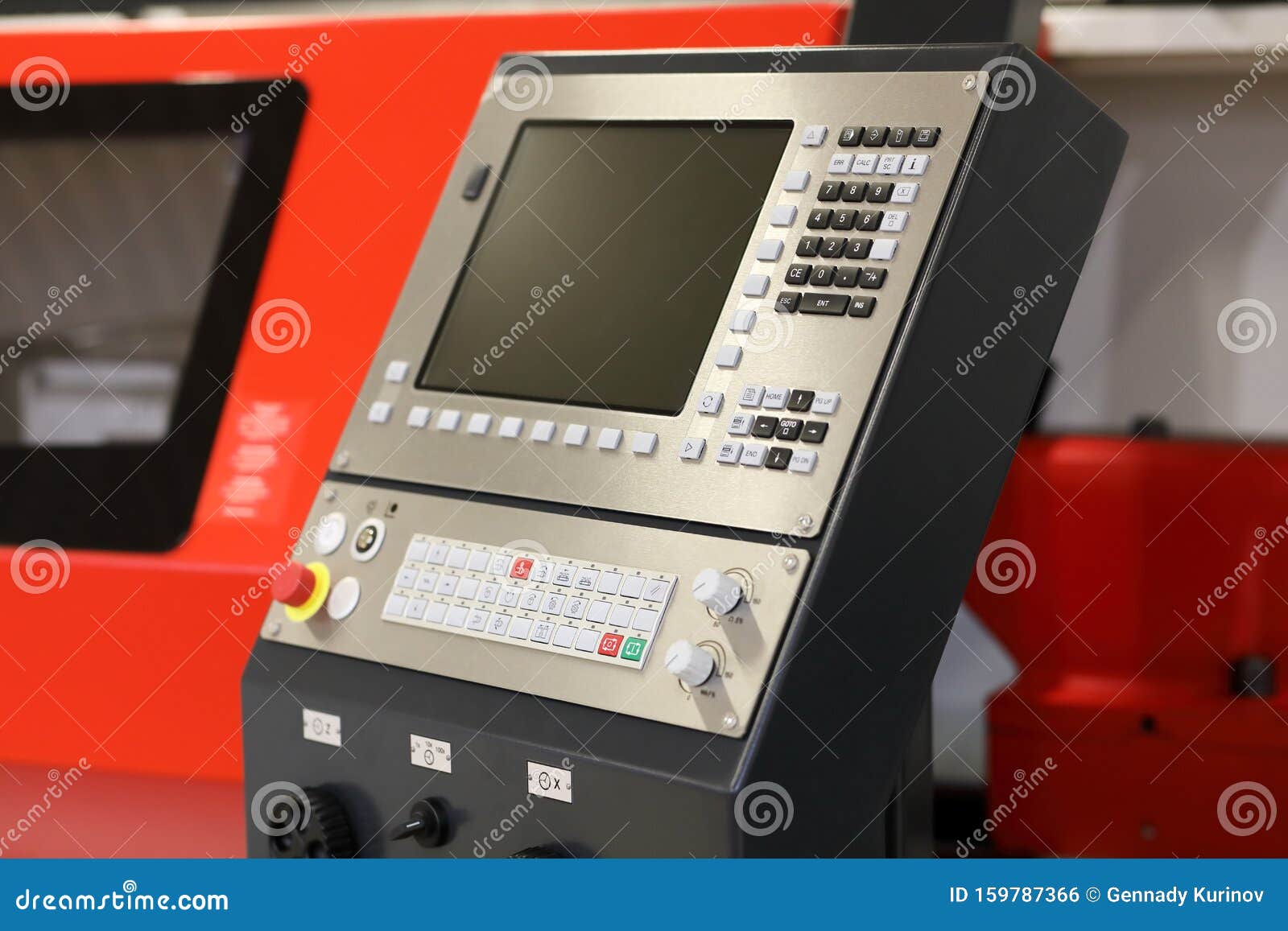 CNC Machining Center and a Control Panel Stock Photo - Image of milling ...