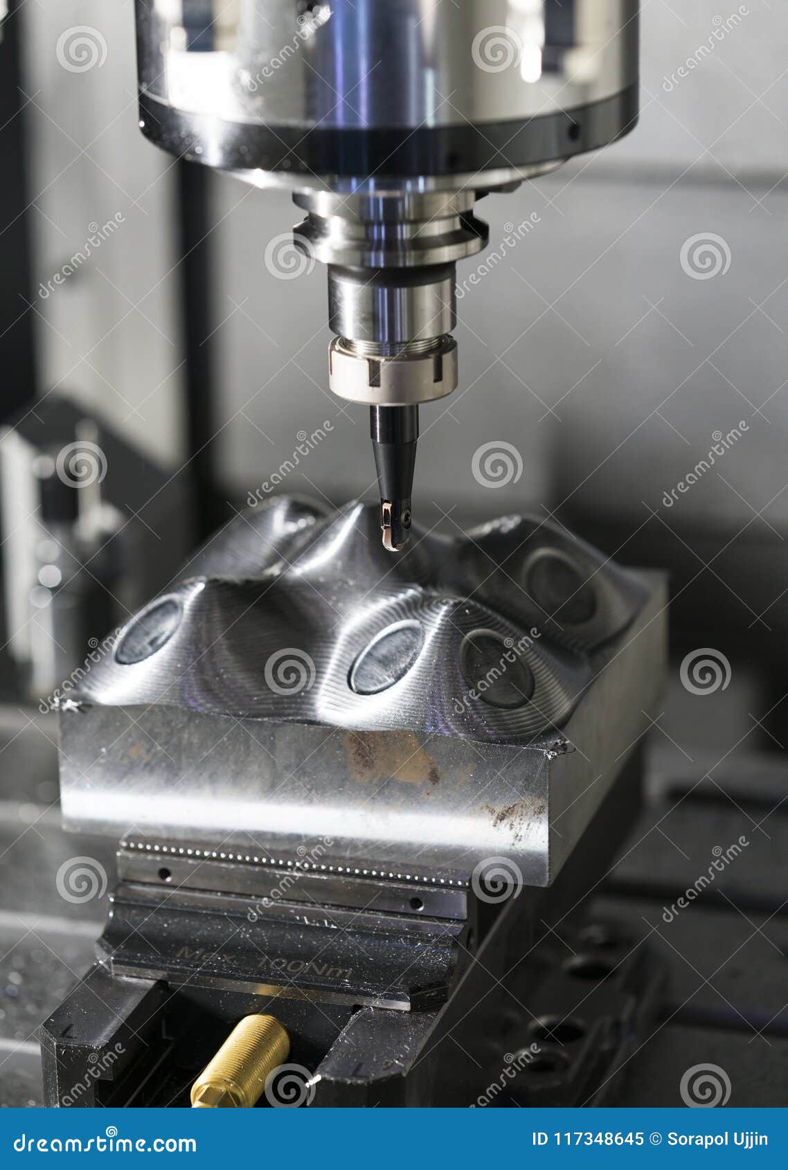 CNC Machining Center Cutting Mold Stock Image - Image of production ...