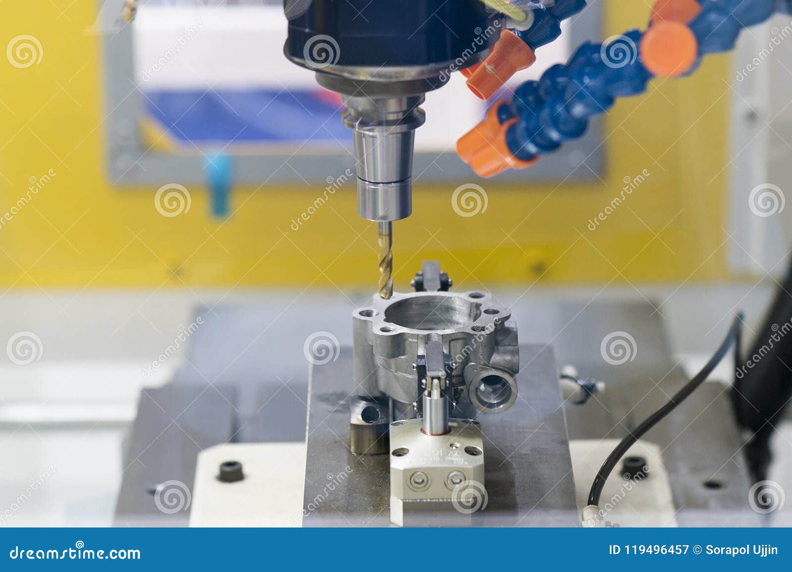 CNC Machining Center Cutting Mold Stock Image - Image of automation ...