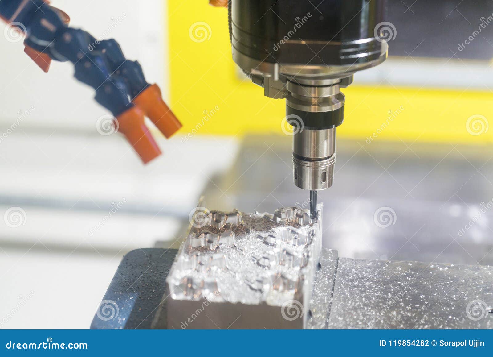 CNC Machining Center Cutting Mold Stock Photo - Image of industrial ...