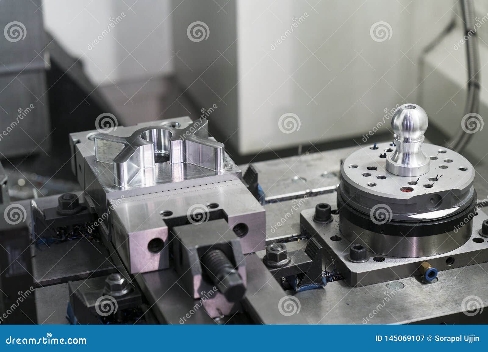 CNC Machining Center Cutting Mold Stock Image - Image of holder ...